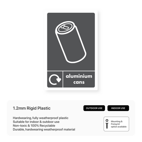 Aluminium Cans Recycling - Portrait Sign – Safety Signs & Stickers