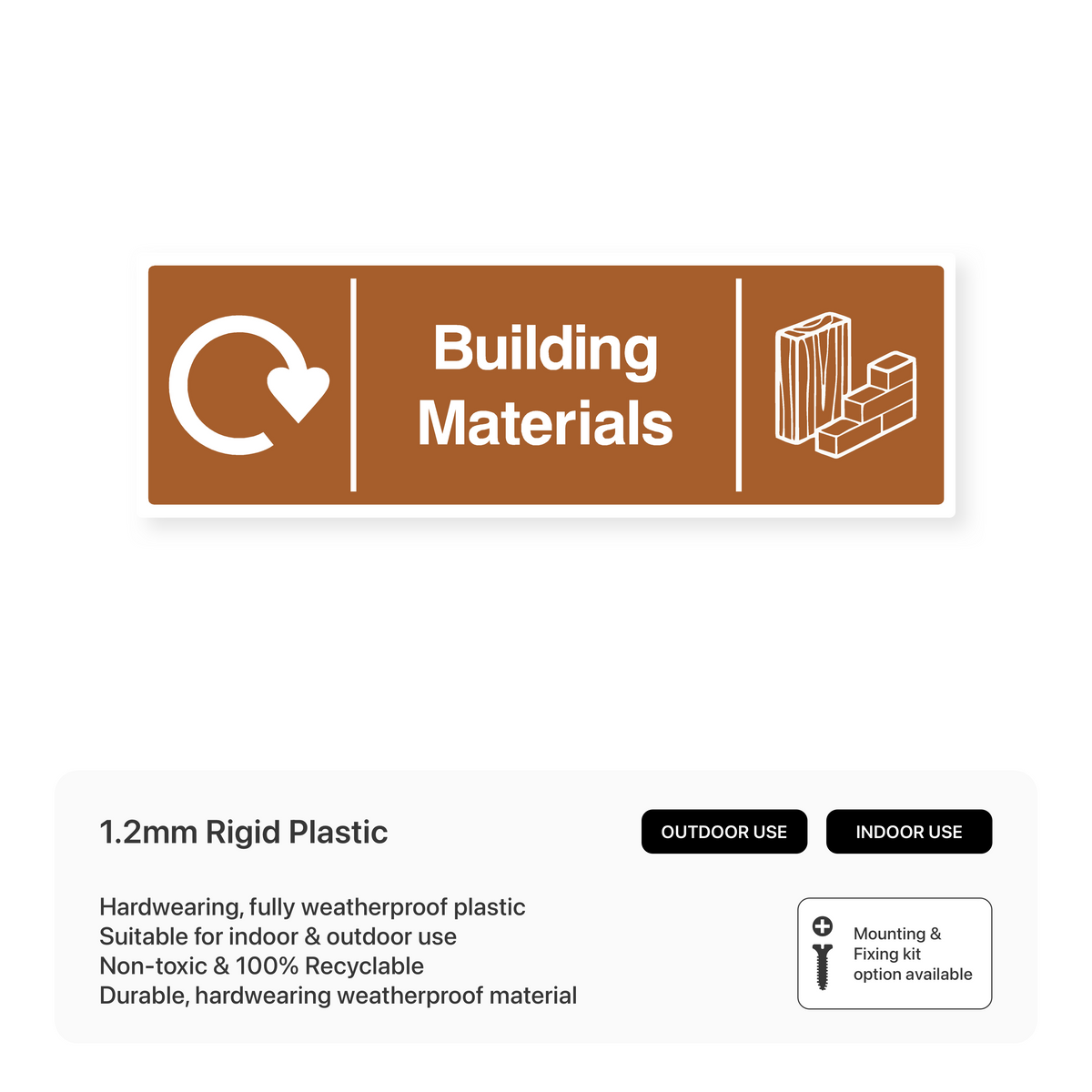 Building Materials Recycling - Safety Sign – Safety Signs & Stickers