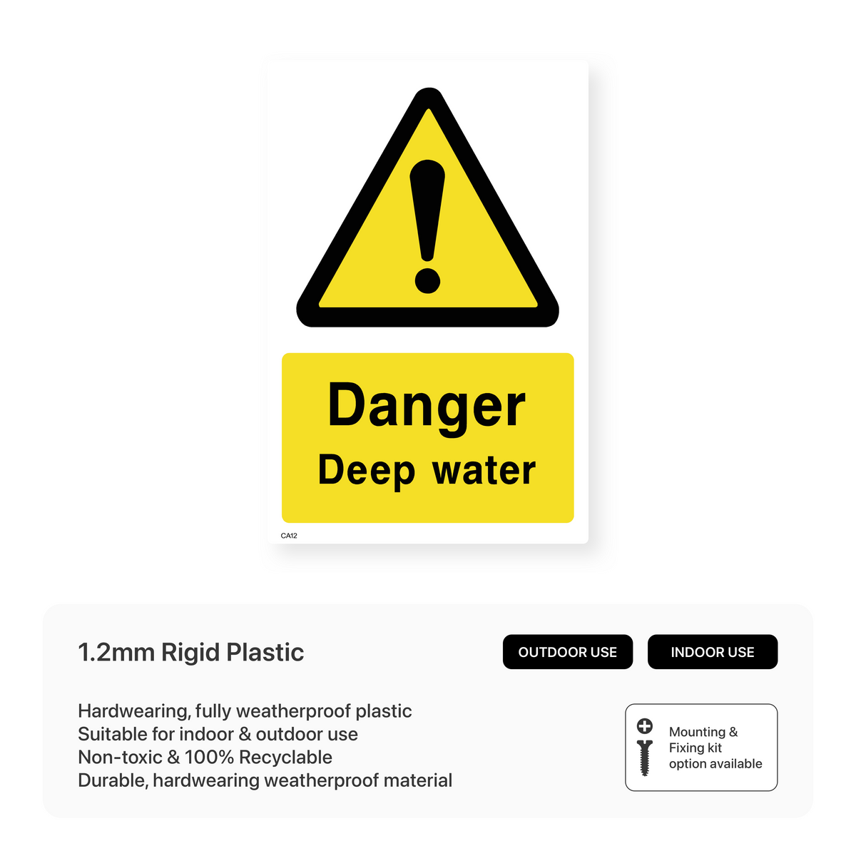Danger Deep Water Warning Sign – Safety Signs & Stickers