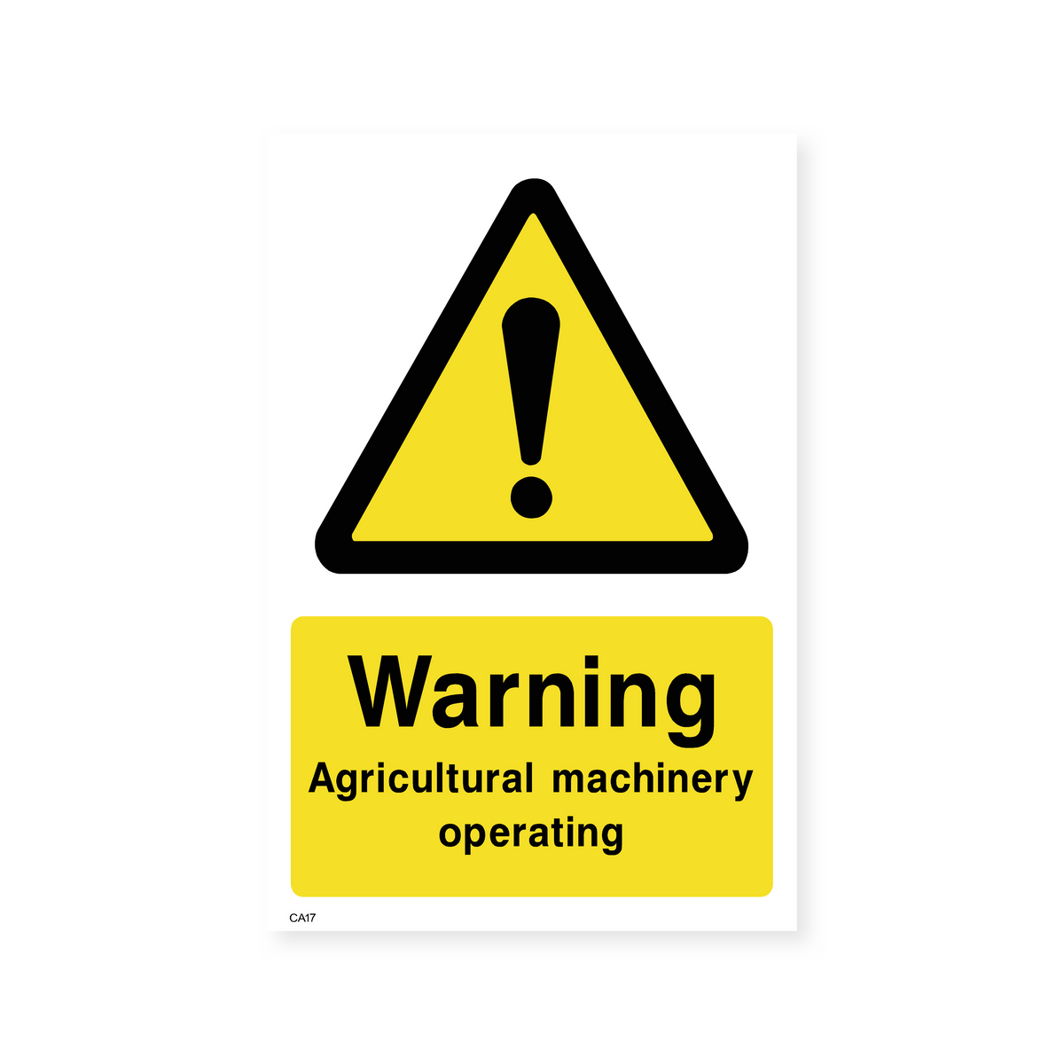 Agricultural Machinery Operating Warning Sign – Safety Signs & Stickers