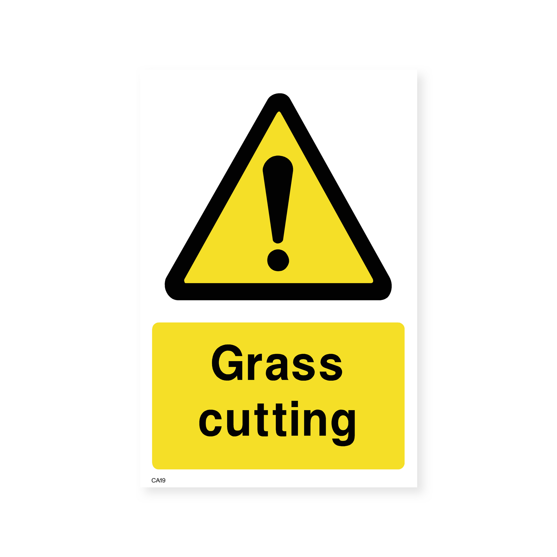 Grass Cutting Warning Sign – Safety Signs & Stickers