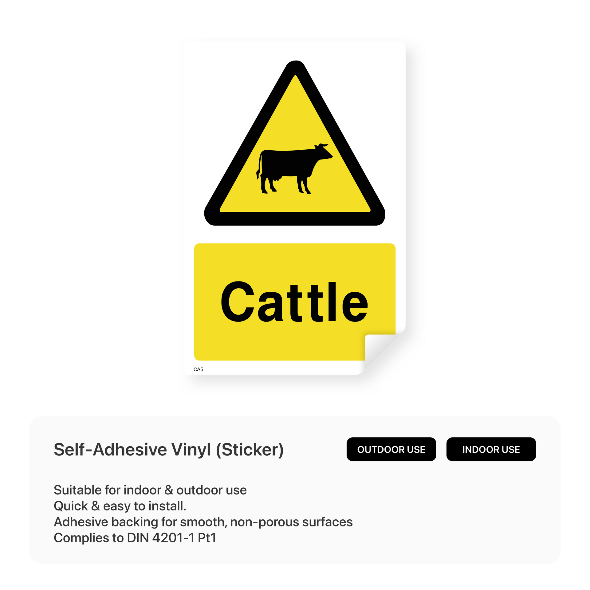 Cattle Warning Sign – Safety Signs & Stickers