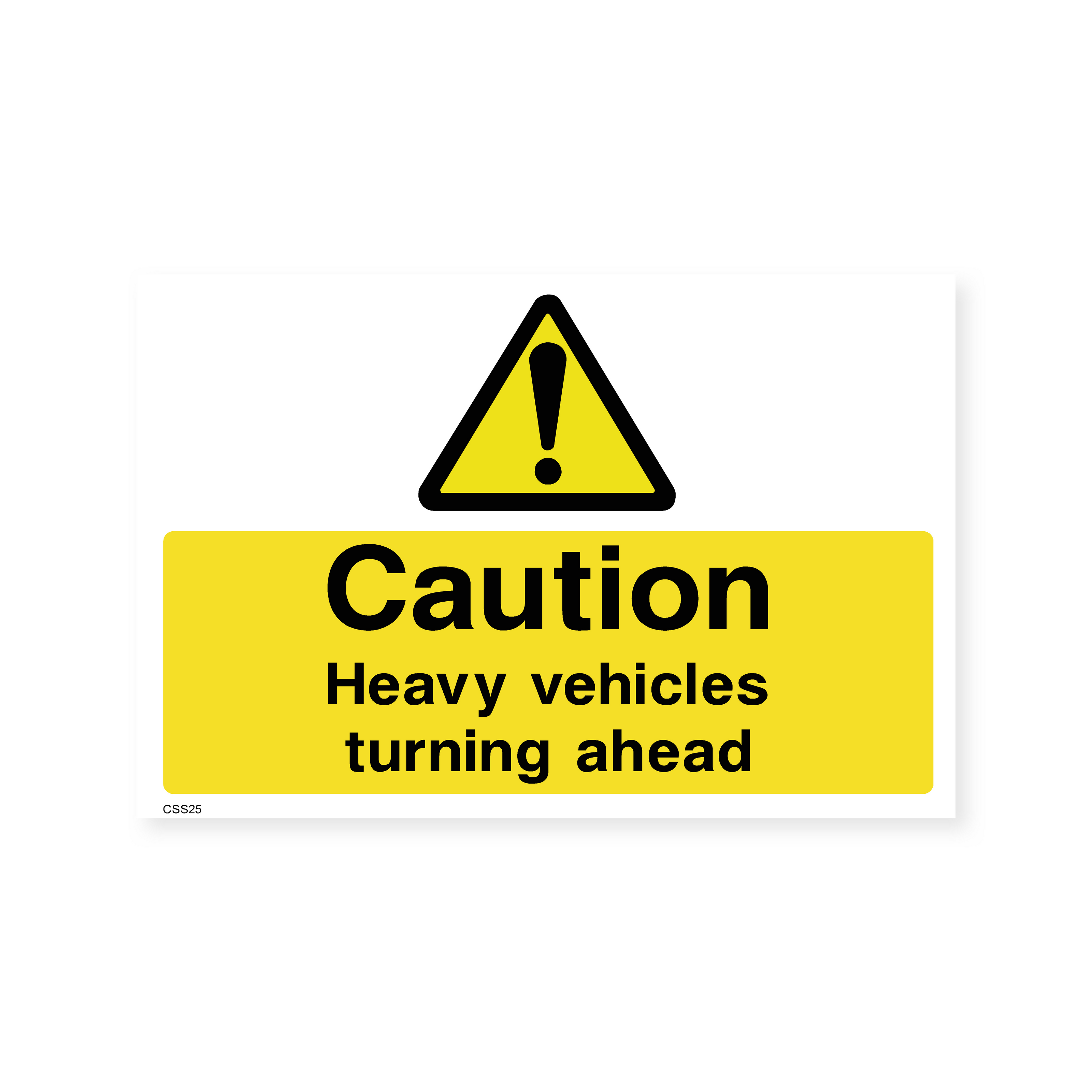 Caution Heavy Vehicles Turning Ahead Sign – Safety Signs & Stickers
