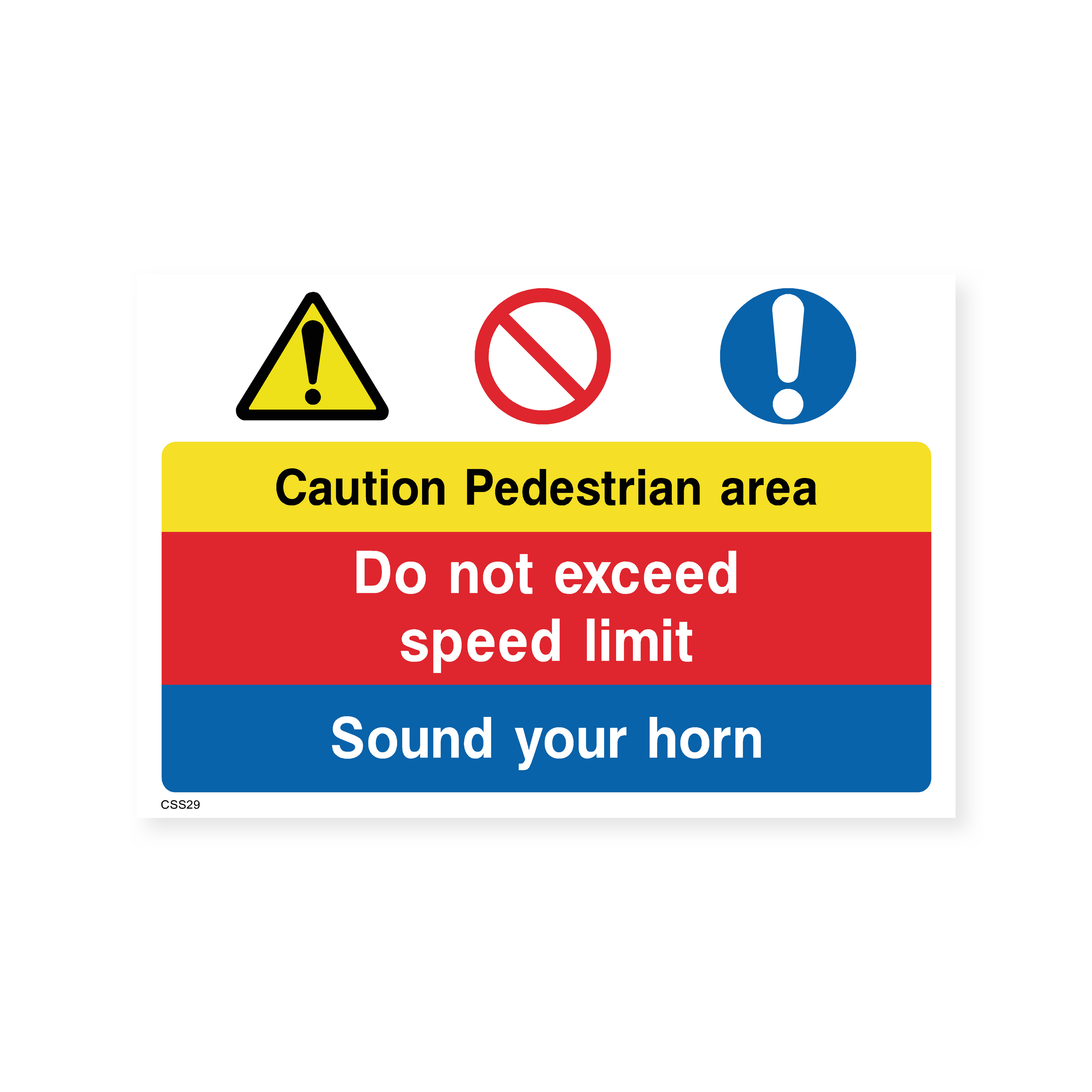 Caution Pedestrian Area Sign – Safety Signs & Stickers