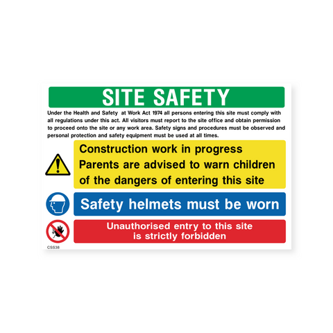 Site Safety - Construction Work in Progress Sign – Safety Signs & Stickers