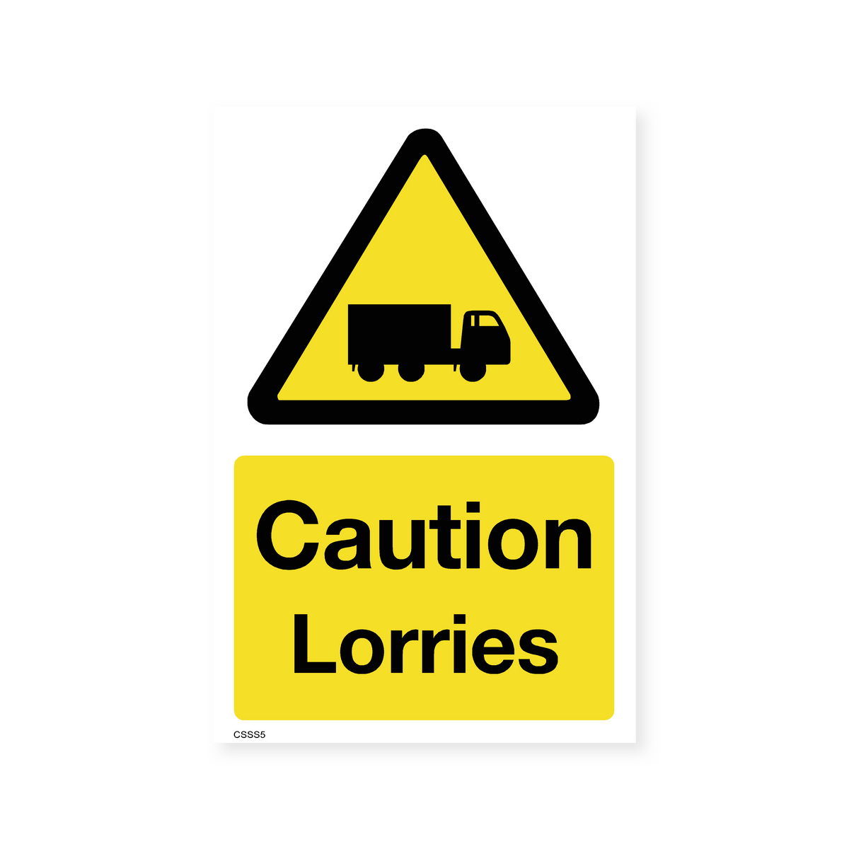 Caution Lorries Sign – Safety Signs & Stickers