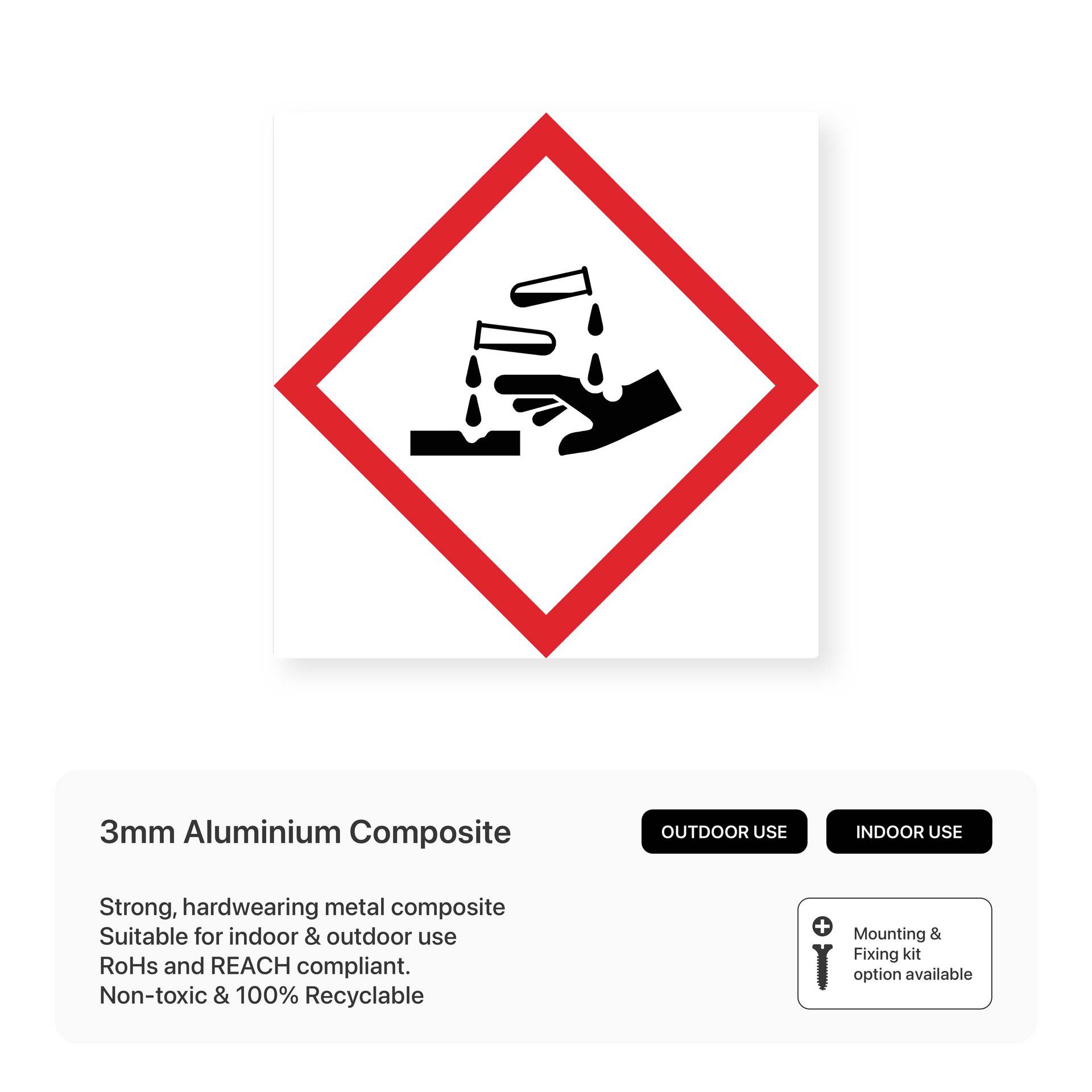 Corrosive Hazard GHS Symbol Sign – Safety Signs & Stickers