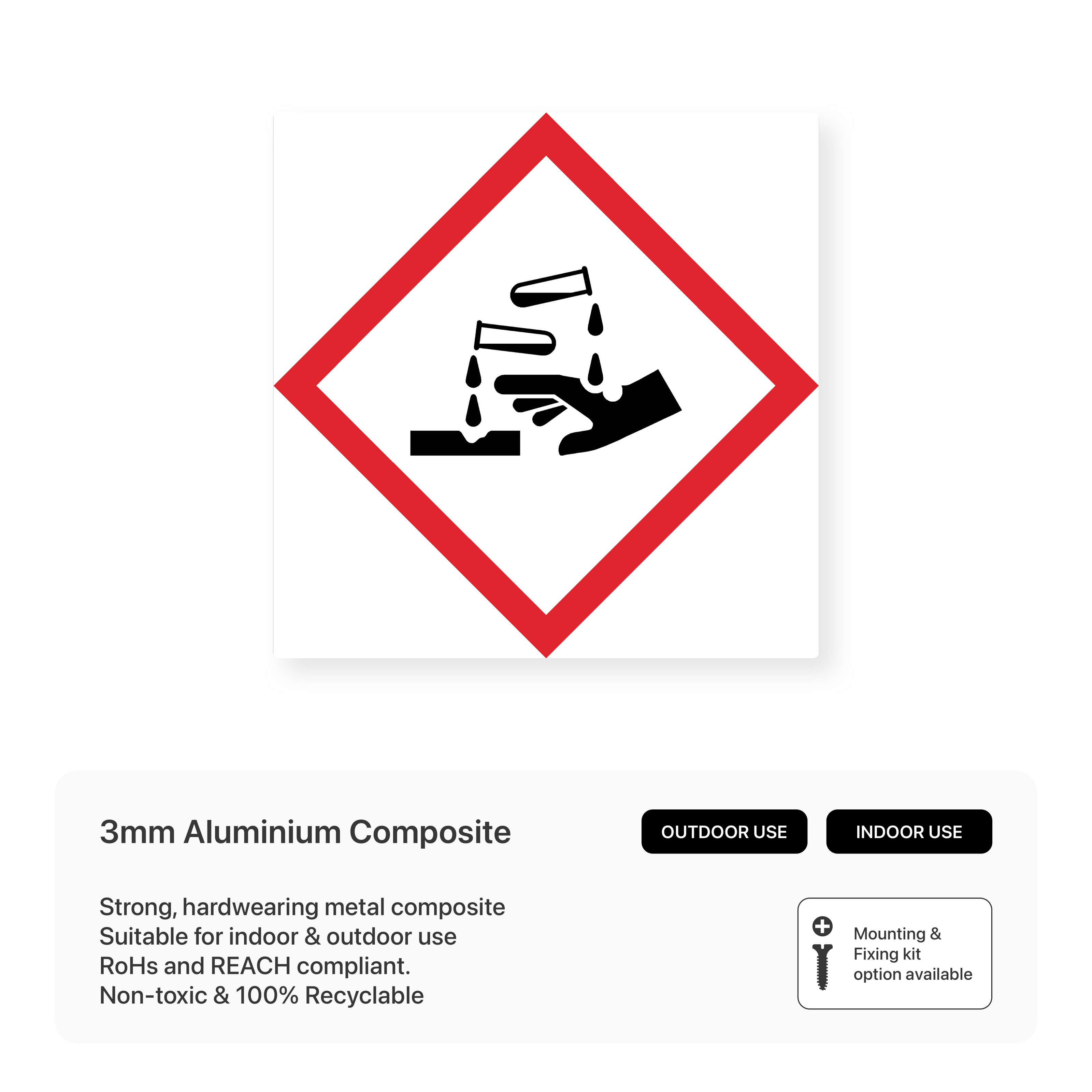 Corrosive Hazard GHS Symbol Sign – Safety Signs & Stickers