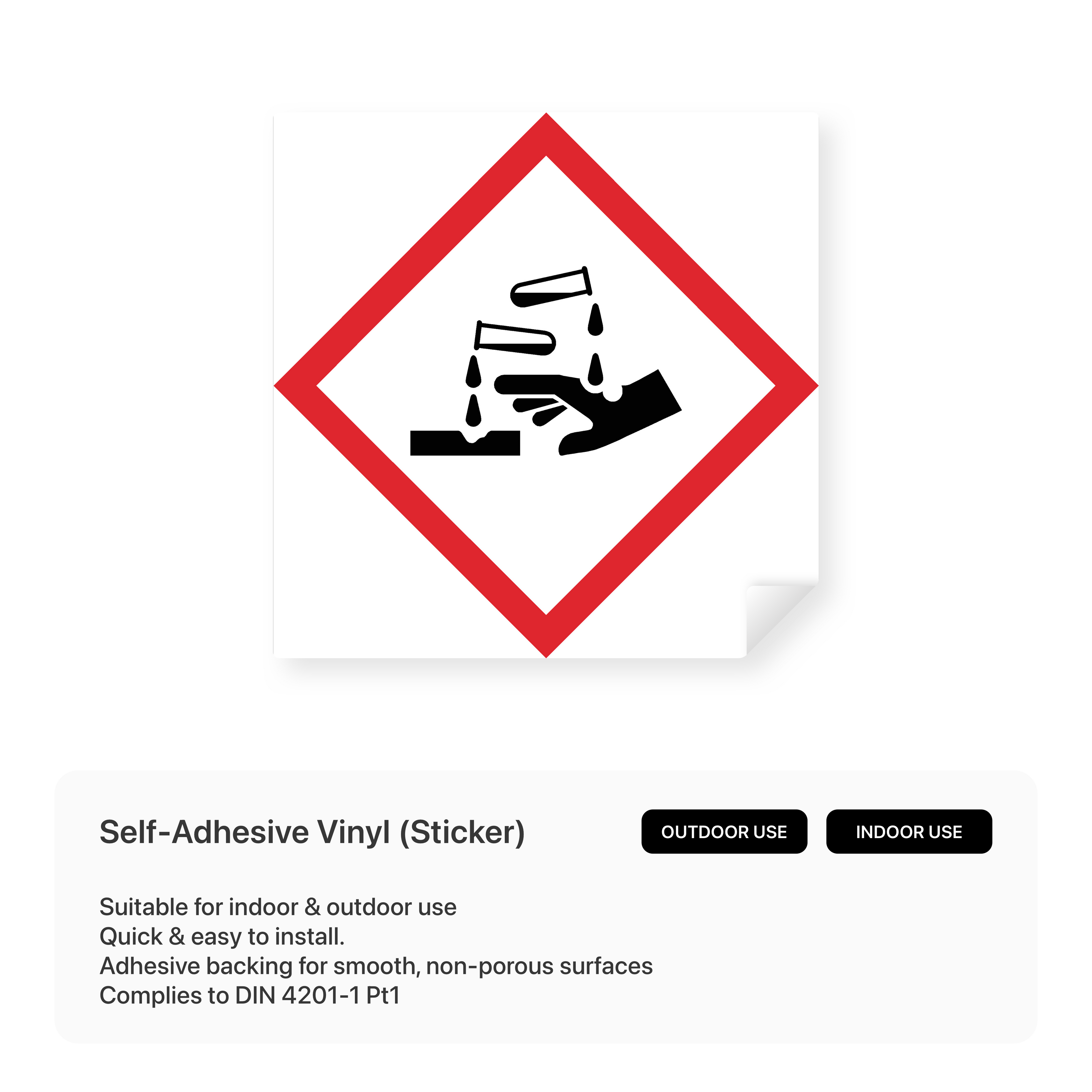 Corrosive Hazard GHS Symbol Sign – Safety Signs & Stickers