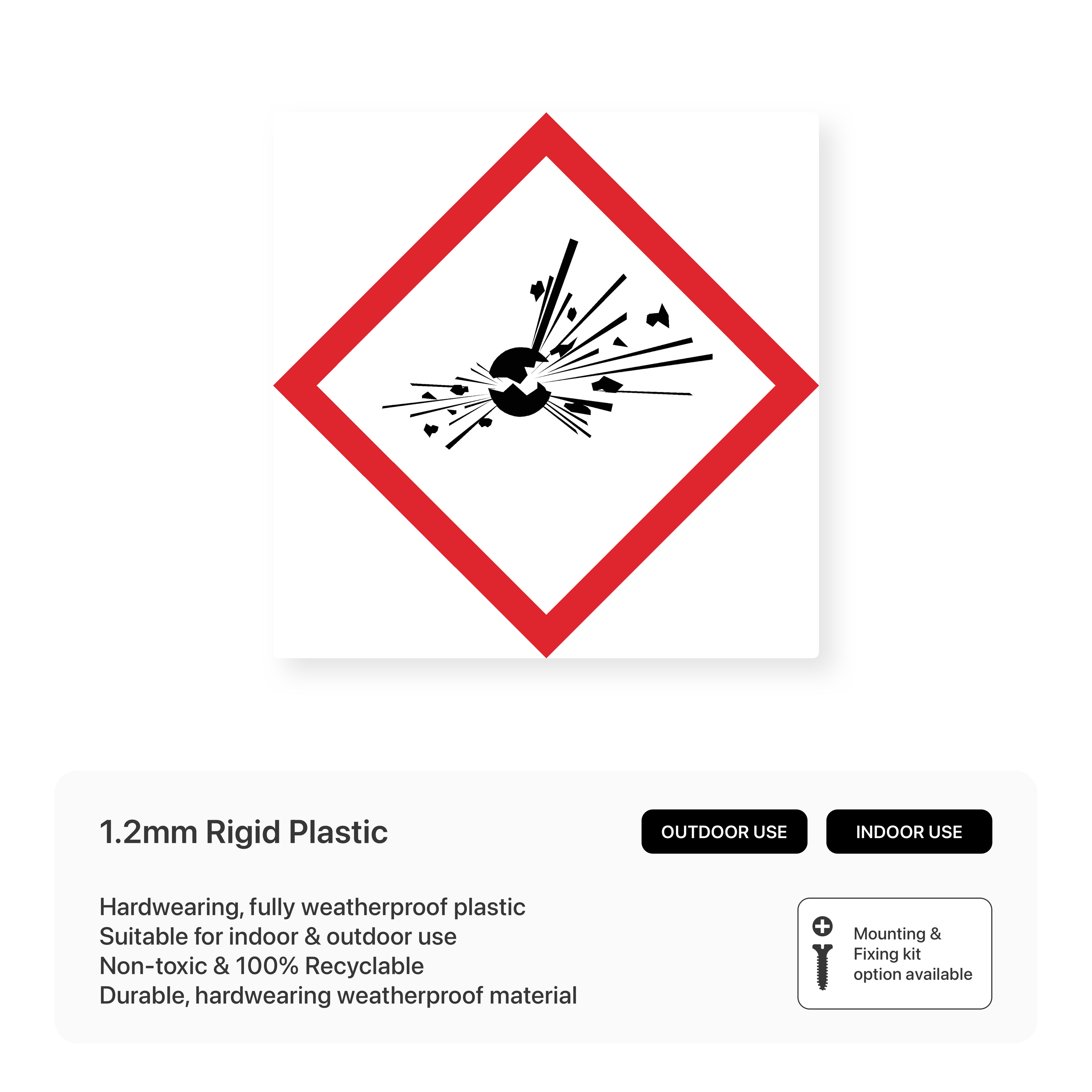 Explosive Hazard GHS Symbol Sign – Safety Signs & Stickers