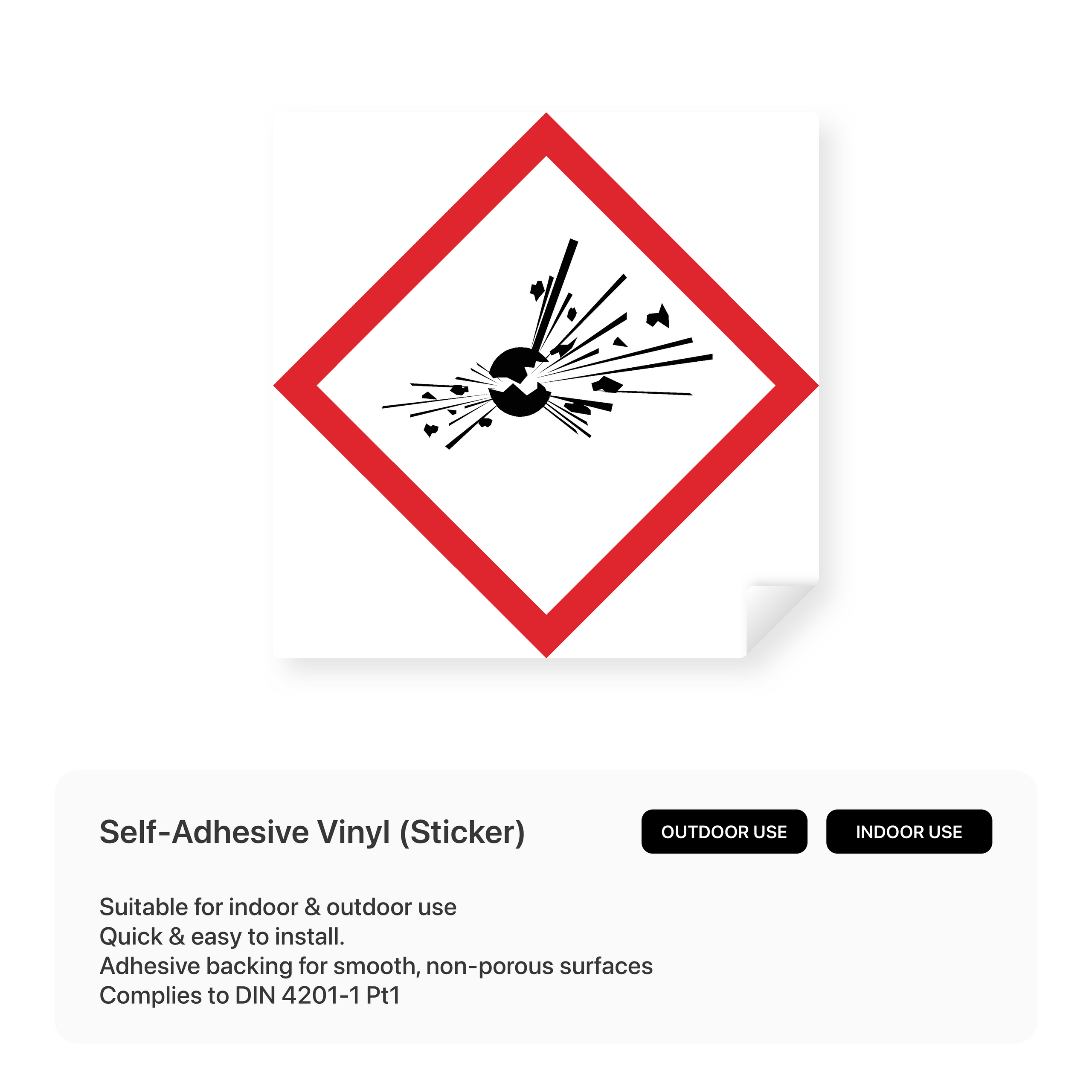 Explosive Hazard GHS Symbol Sign – Safety Signs & Stickers