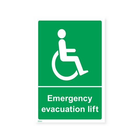 Emergency Evacuation Lift Sign – Safety Signs & Stickers