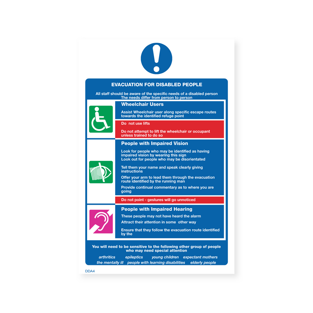 Evacuation for Disabled People Sign – Safety Signs & Stickers