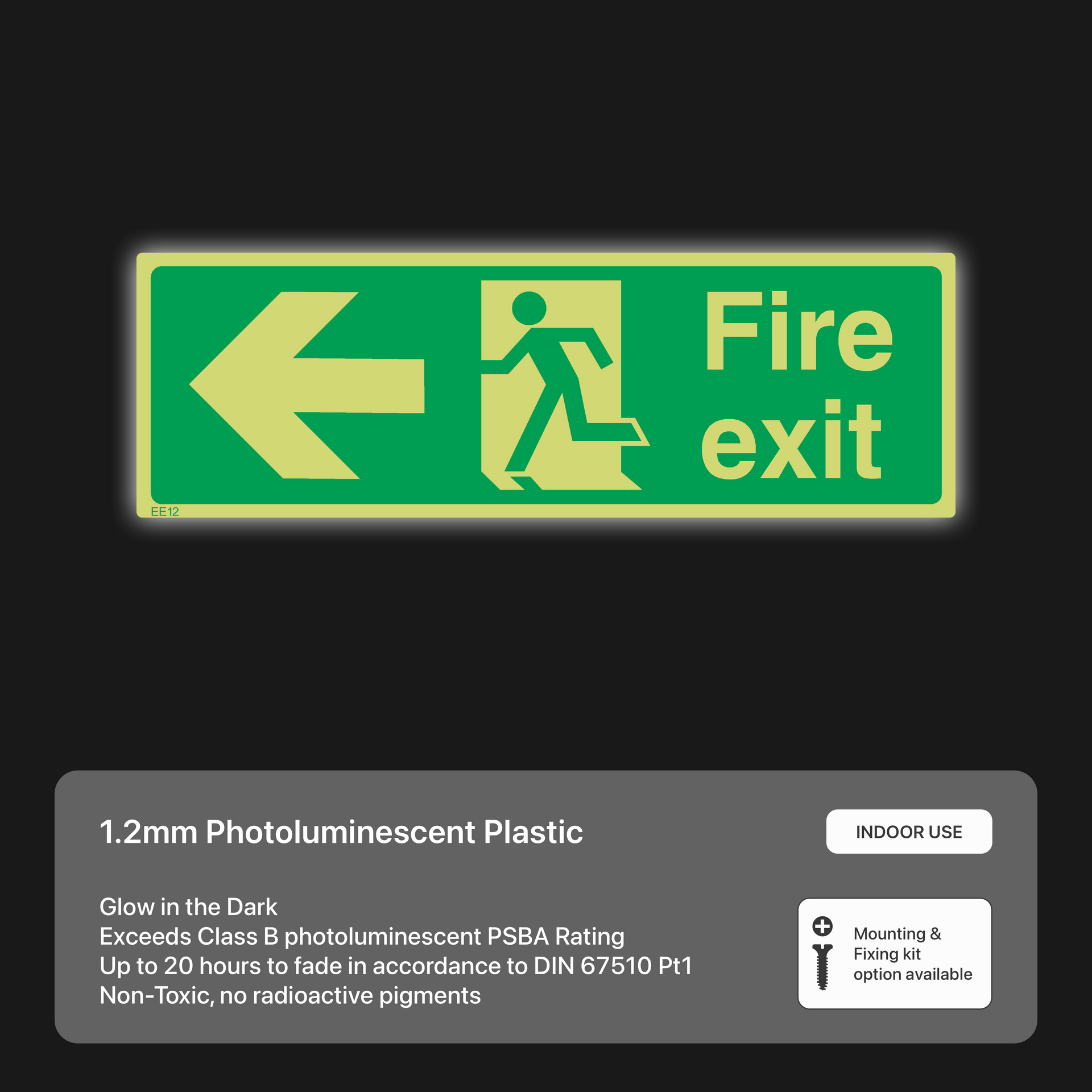Fire Exit Left Sign – Safety Signs & Stickers