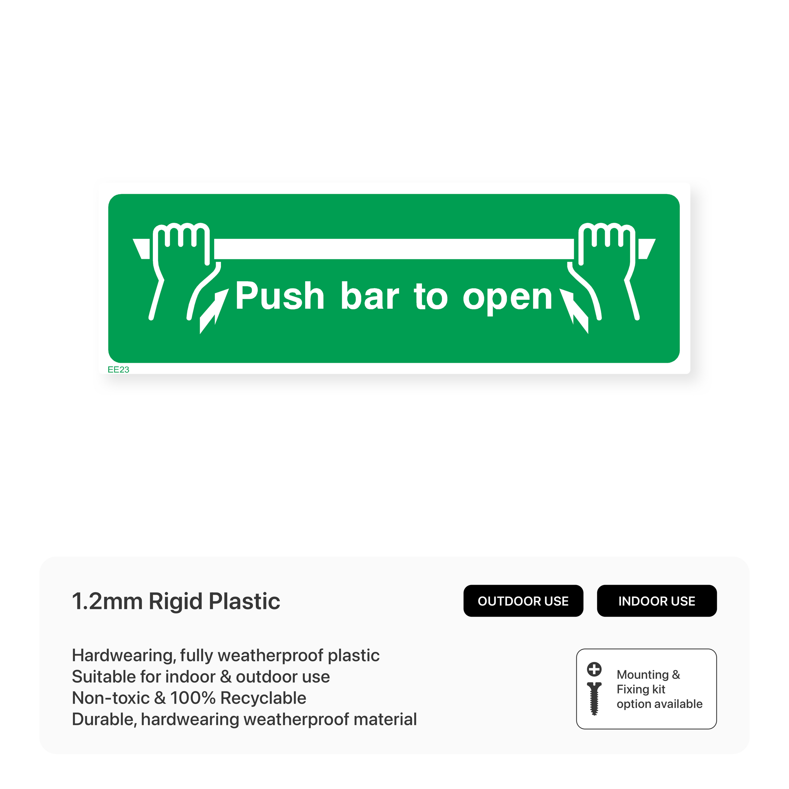 Push Bar to Open Sign – Safety Signs & Stickers