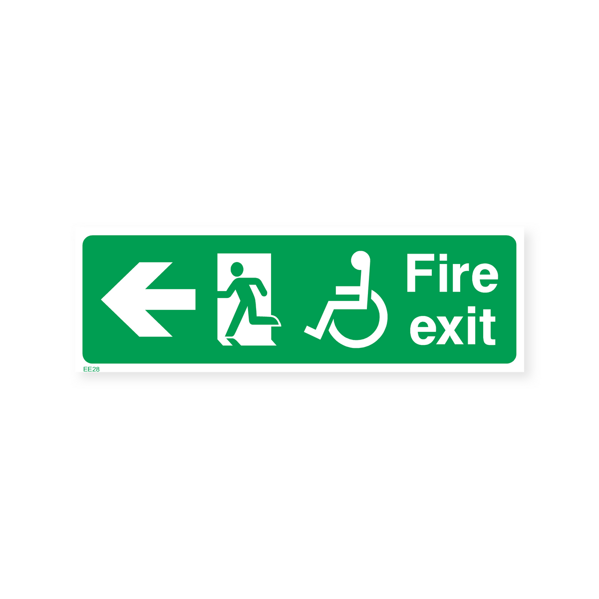 Disabled Accessible Fire Exit - Arrow Left Sign – Safety Signs & Stickers