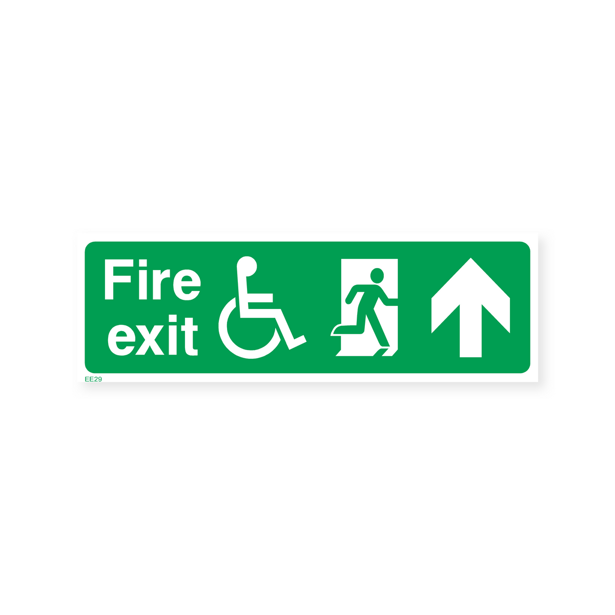 Disabled Accessible Fire Exit - Arrow Up Sign – Safety Signs & Stickers