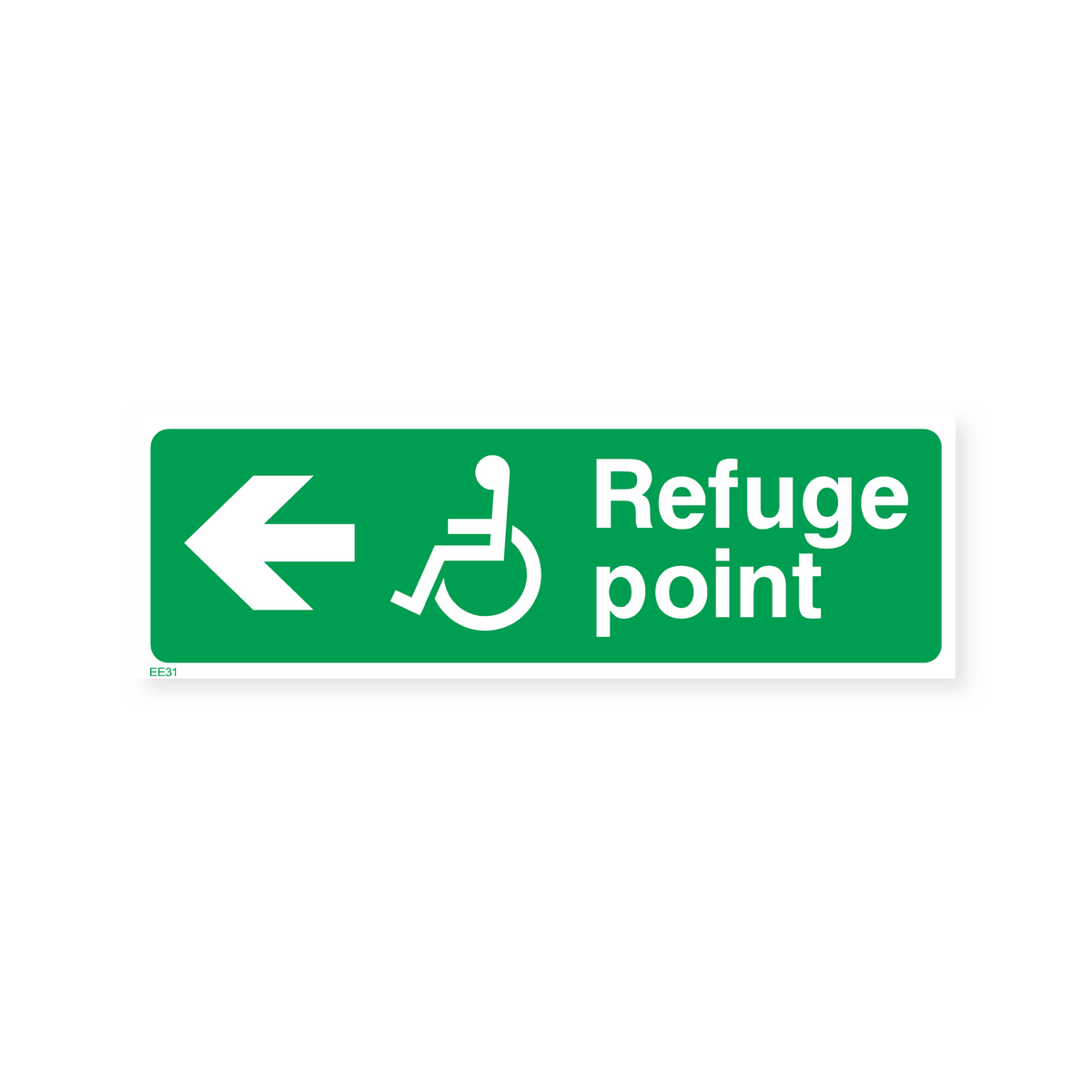 Refuge Point - Arrow Left Sign – Safety Signs & Stickers