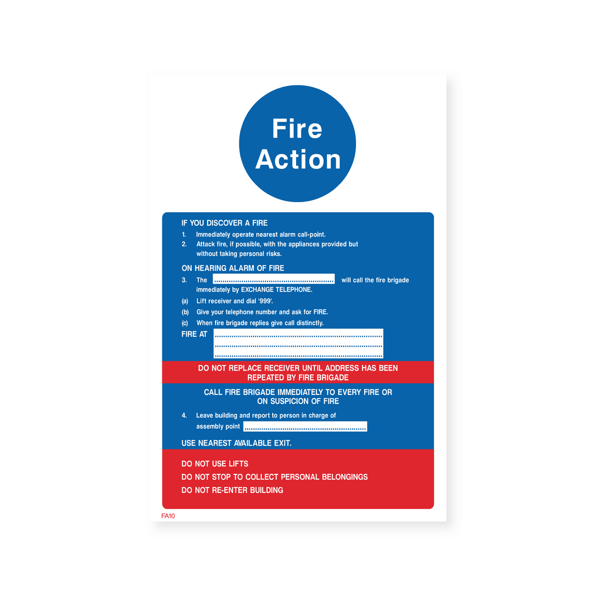 Fire Action - Operate Nearest Alarm Call Point Sign – Safety Signs ...