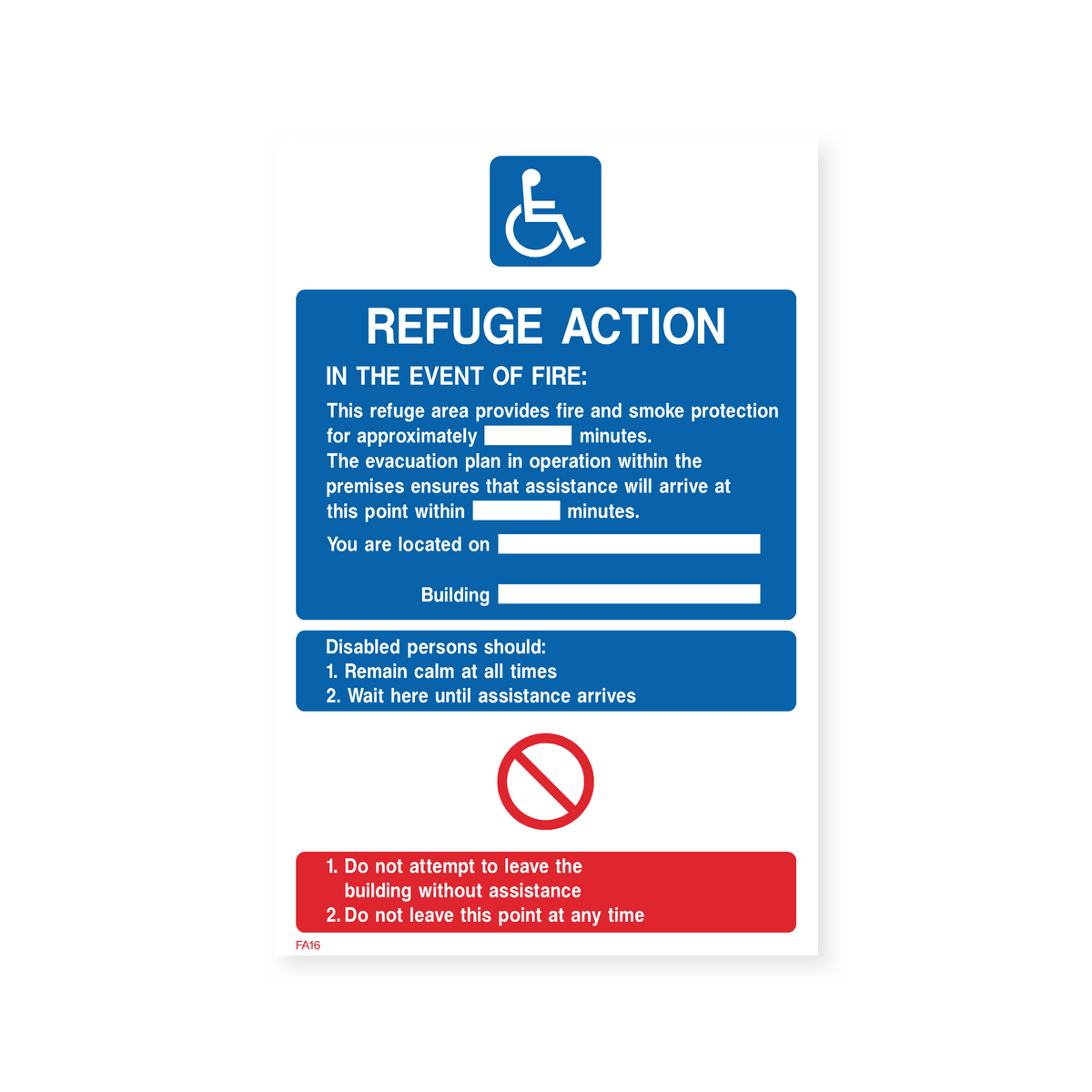 Refuge Action - In the Event of Fire Sign – Safety Signs & Stickers
