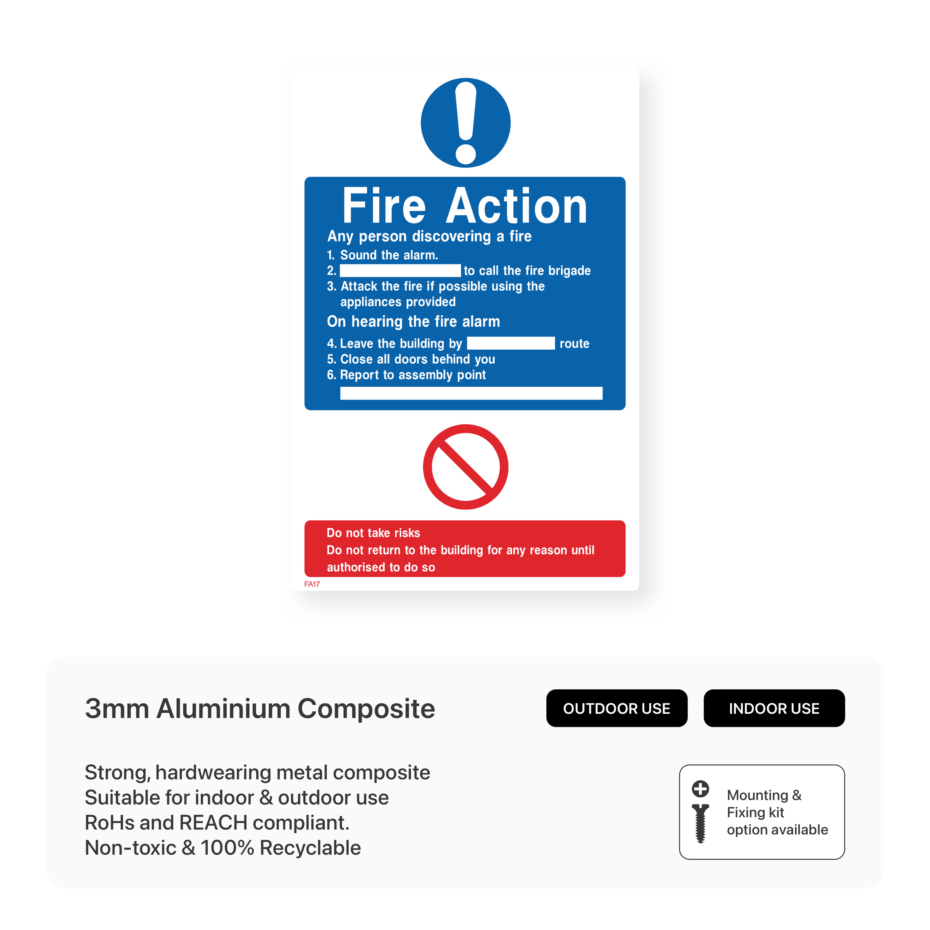 Fire Action – Safety Signs & Stickers