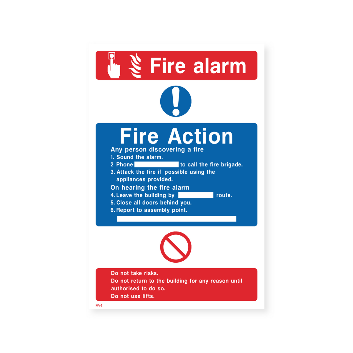 Fire Alarm - Fire Action Sign – Safety Signs & Stickers