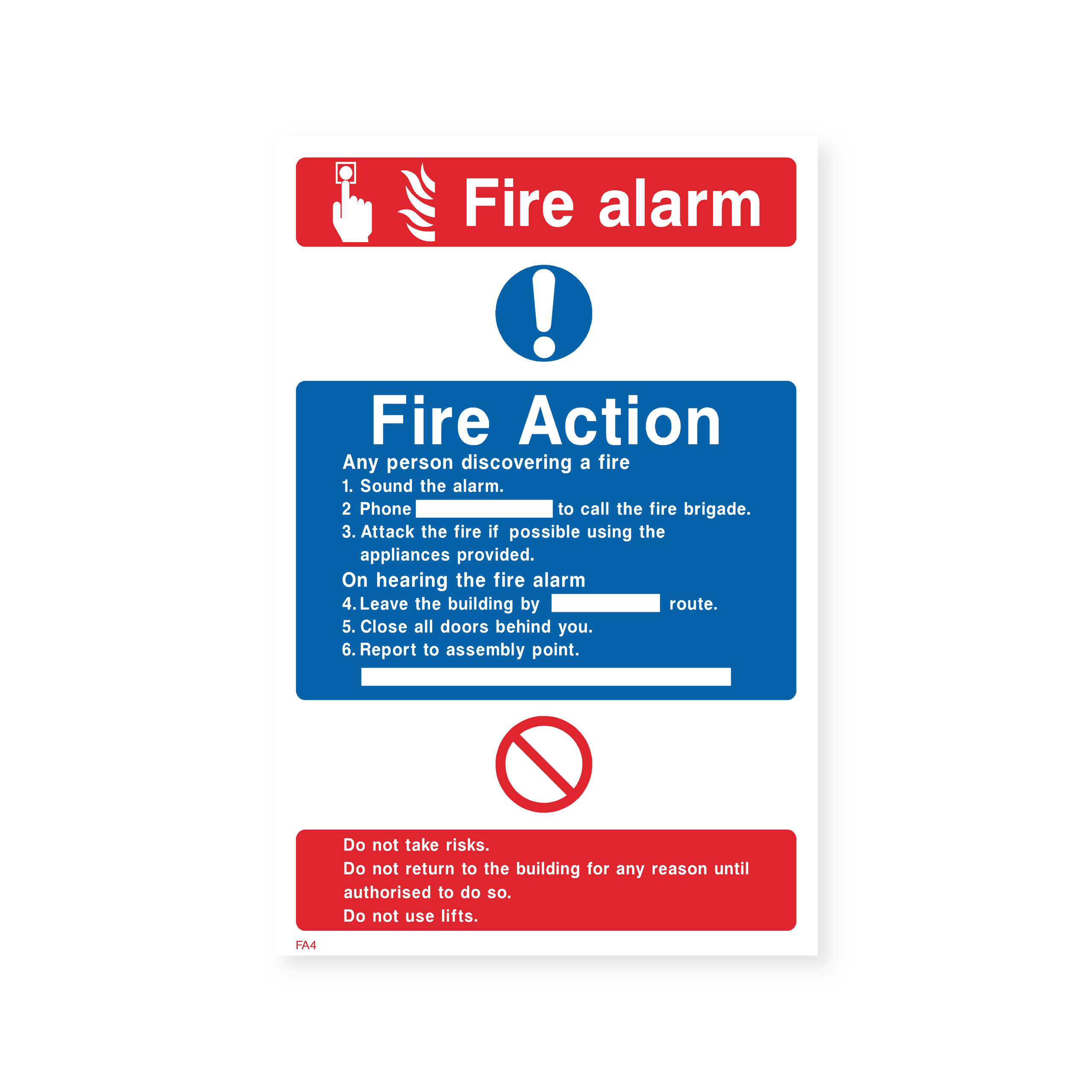 Fire Alarm - Fire Action Sign – Safety Signs & Stickers