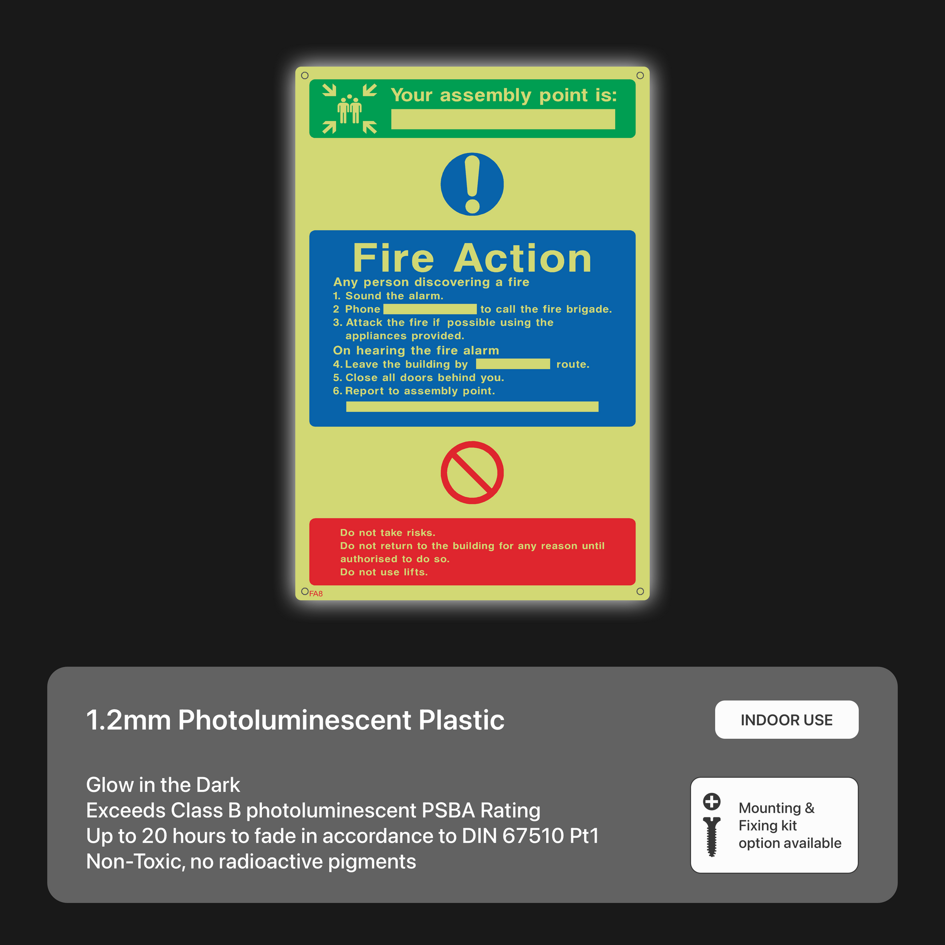 Your Assembly Point Is - Fire Action Sign – Safety Signs & Stickers