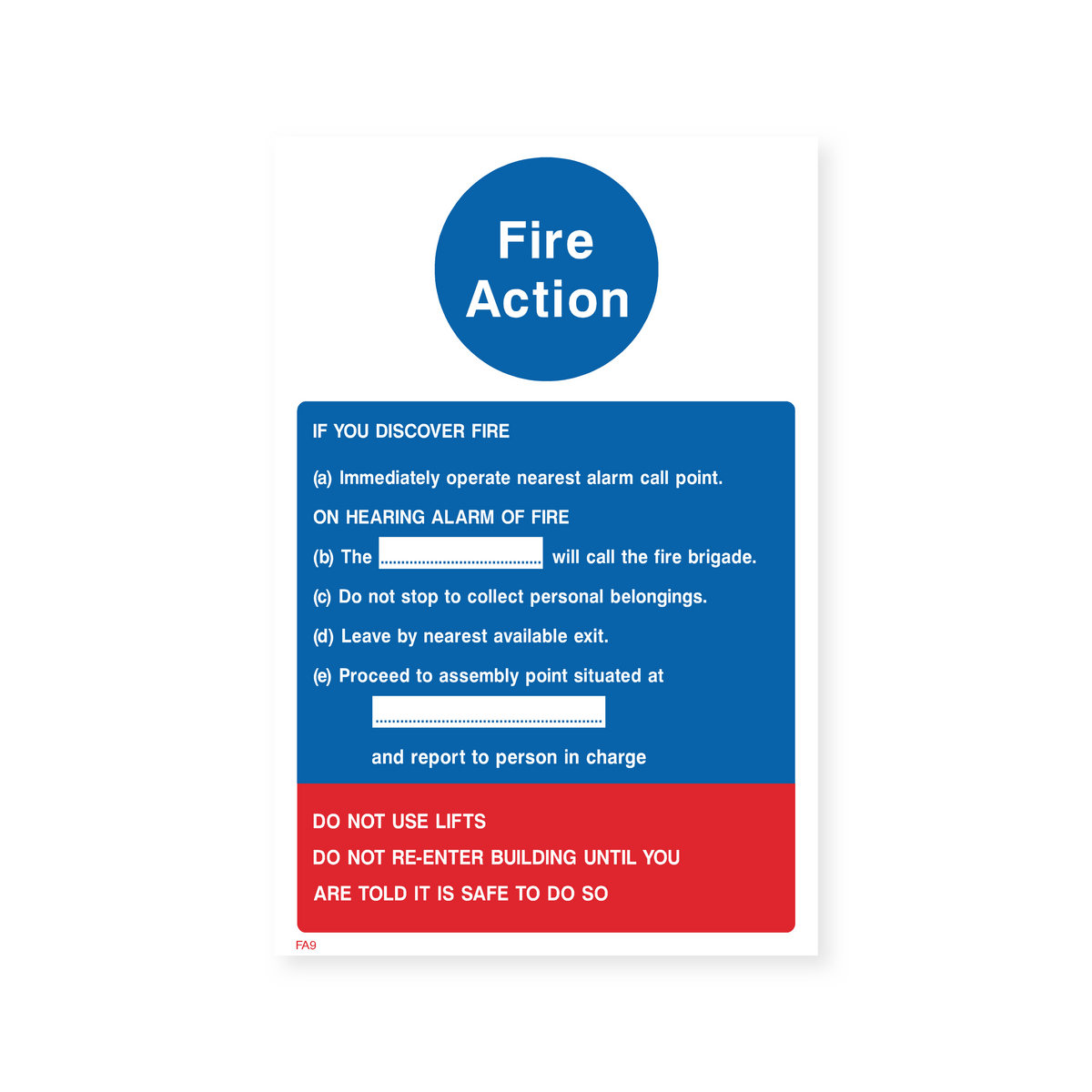 Fire Action - Operate Nearest Alarm Call Point Sign – Safety Signs ...