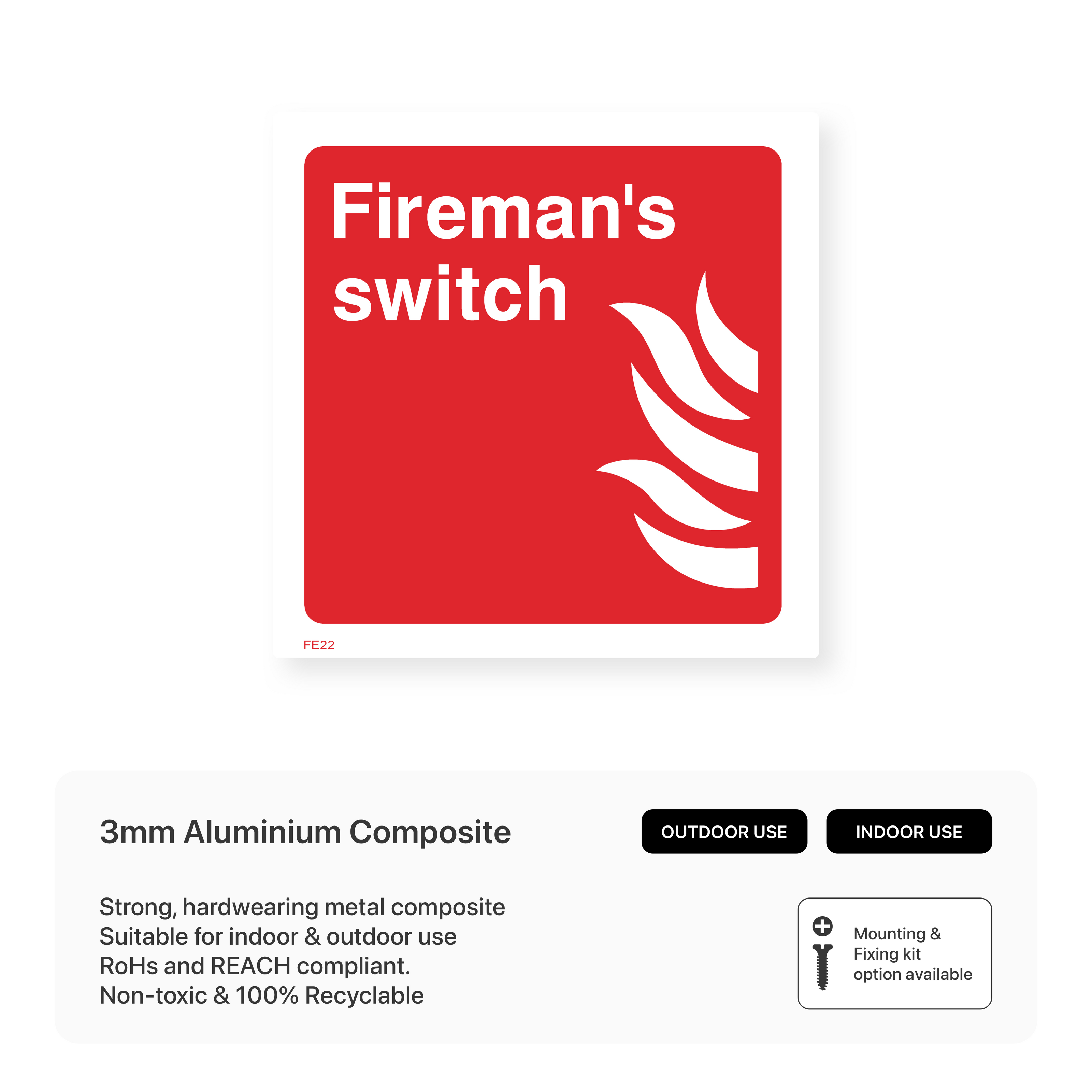 Fireman's Switch Sign – Safety Signs & Stickers