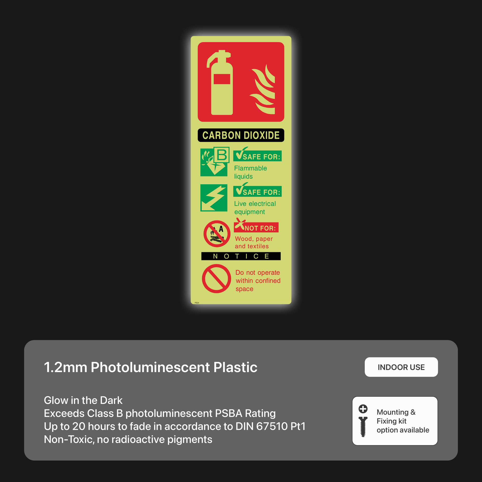 Fire Extinguisher ID - Carbon Dioxide Sign – Safety Signs & Stickers