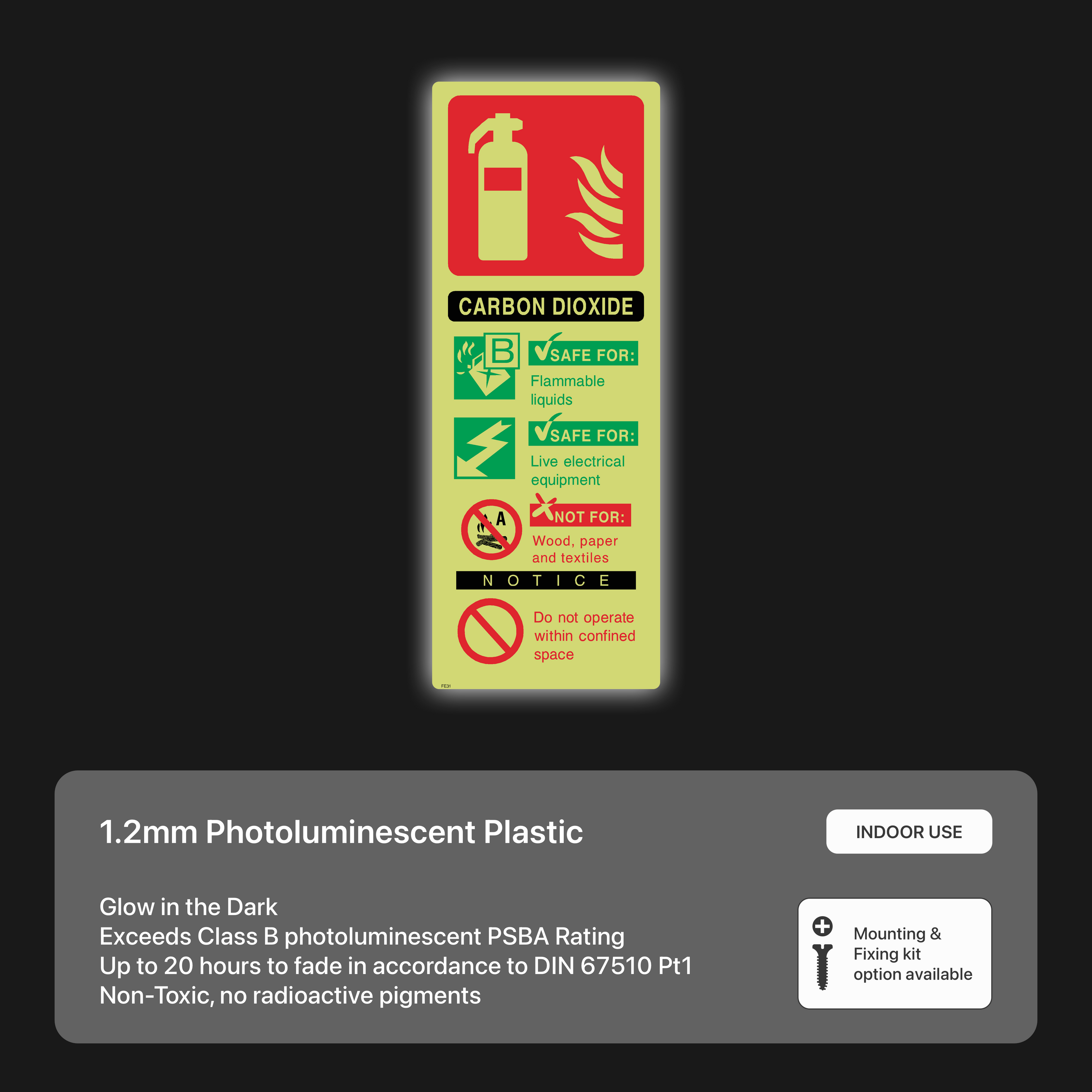 Fire Extinguisher ID - Carbon Dioxide Sign – Safety Signs & Stickers