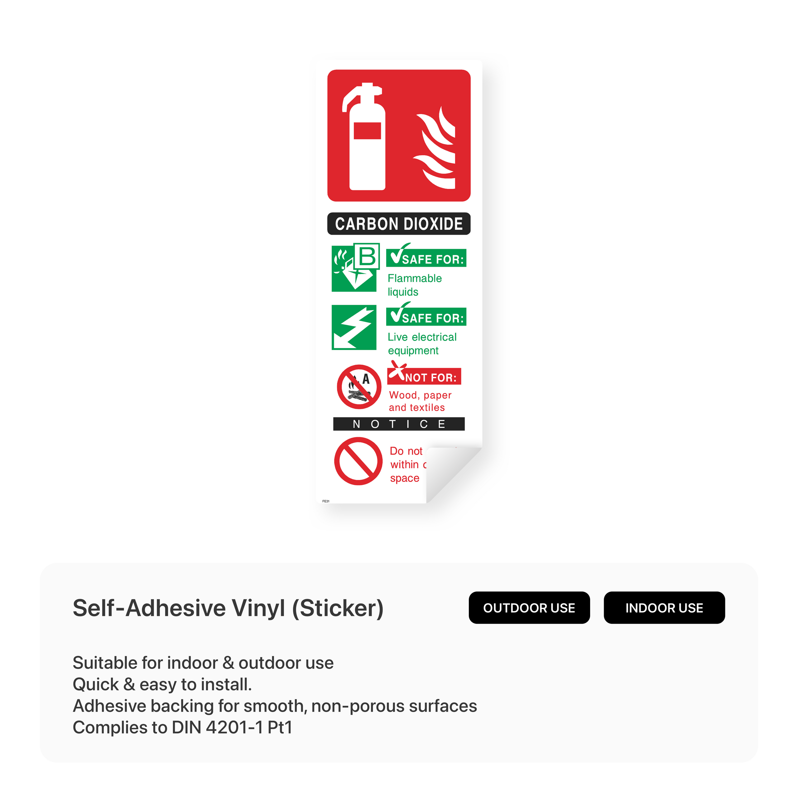 Fire Extinguisher ID - Carbon Dioxide Sign – Safety Signs & Stickers