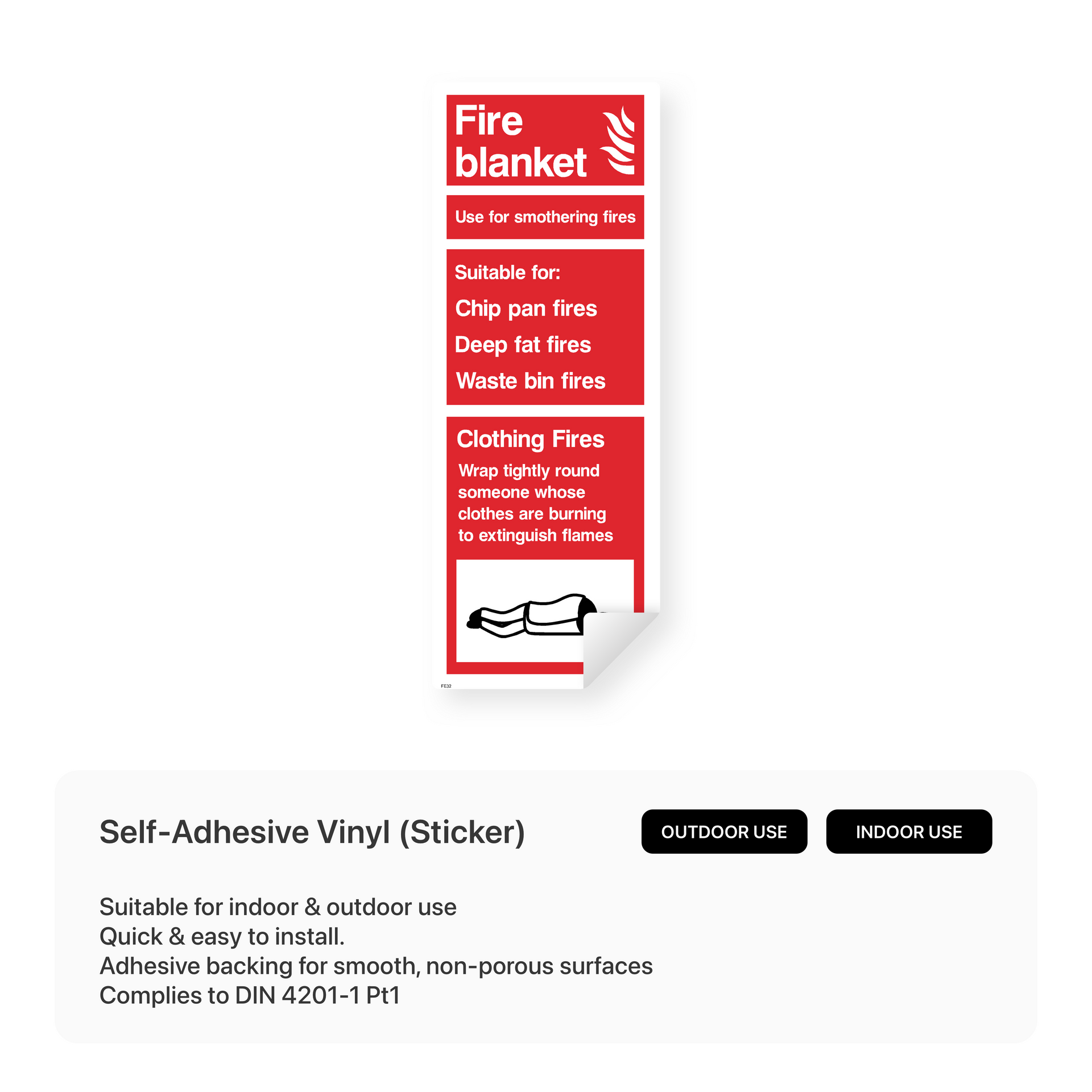 Fire Extinguisher ID - Fire Blanket Sign – Safety Signs & Stickers