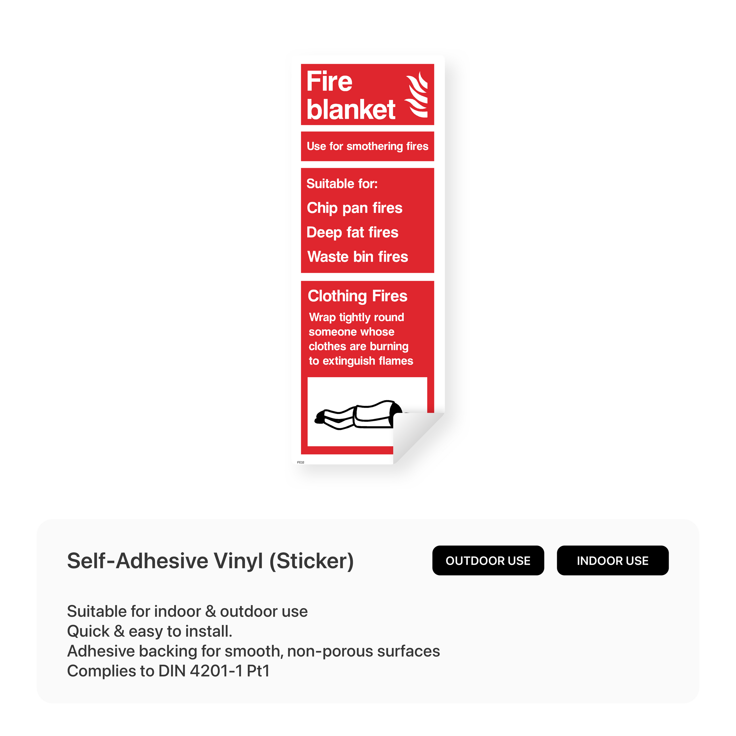 Fire Extinguisher ID - Fire Blanket Sign – Safety Signs & Stickers