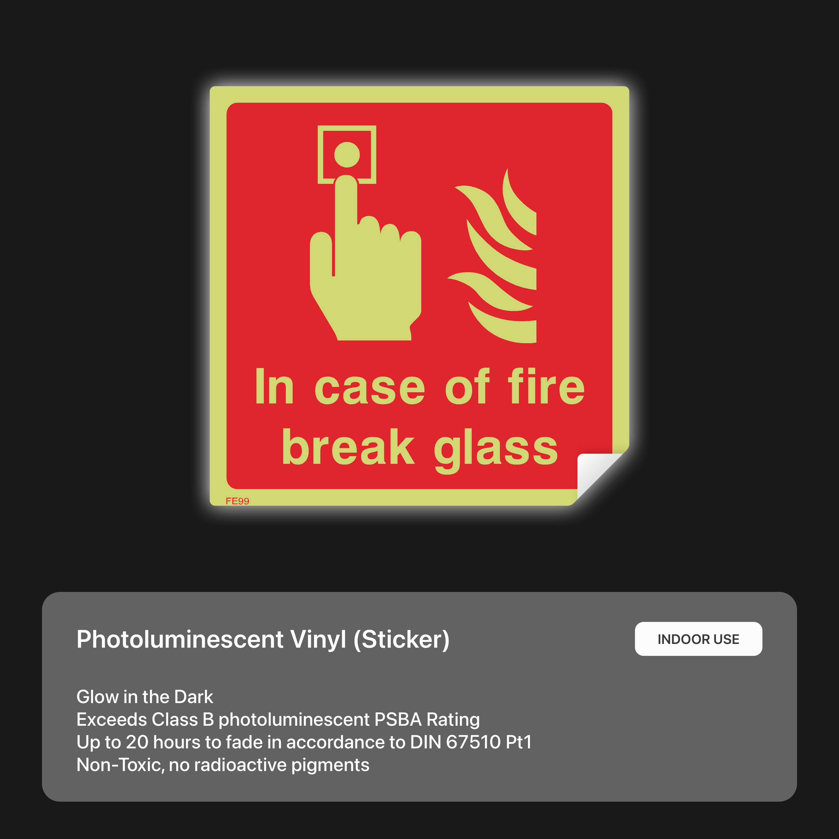 In Case of Fire Break Glass Sign – Safety Signs & Stickers