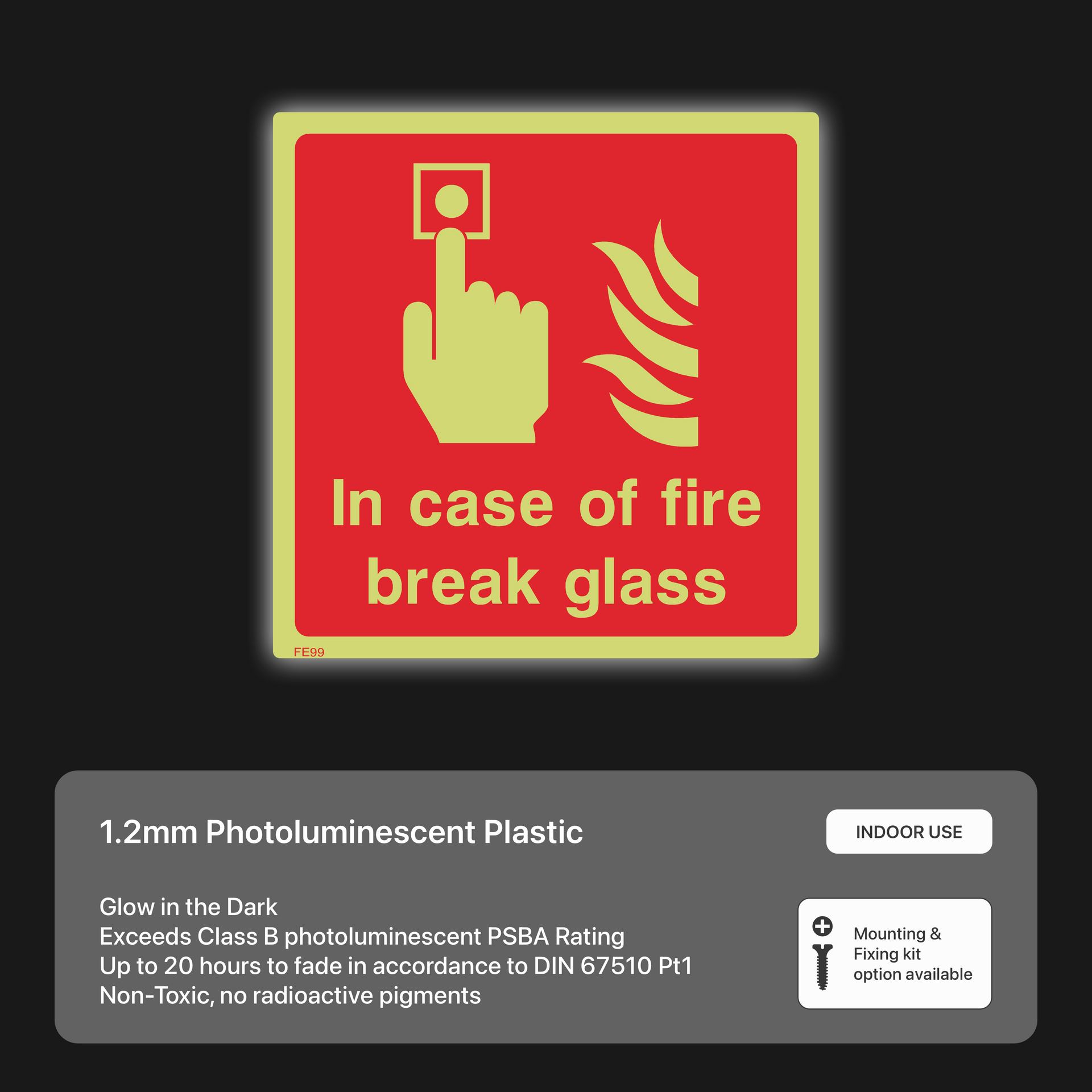 In Case of Fire Break Glass Sign – Safety Signs & Stickers