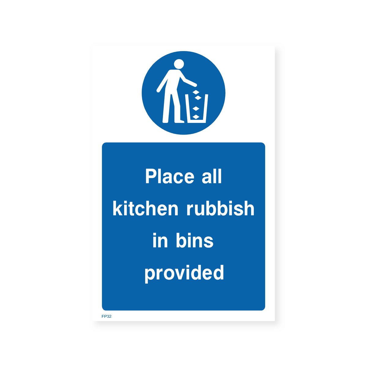 Place All Kitchen Rubbish in Bins Provided Sign – Safety Signs & Stickers