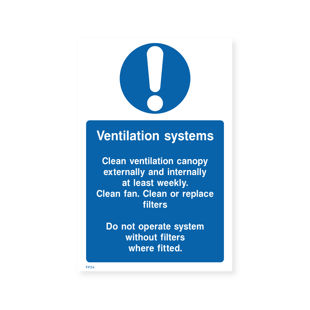 Ventilation Systems Sign – Safety Signs & Stickers