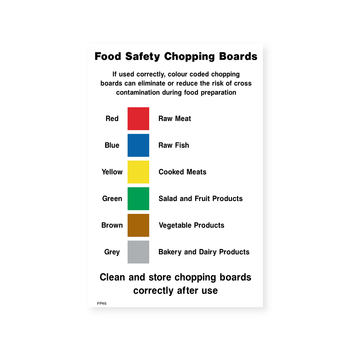 Food Safety Chopping Boards Sign – Safety Signs & Stickers