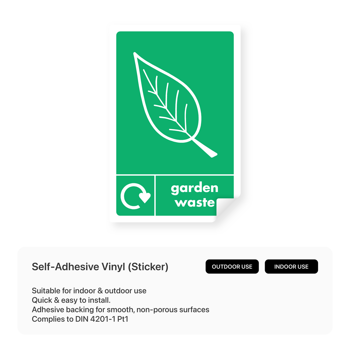 Garden Waste Recycling - Portrait Sign – Safety Signs & Stickers