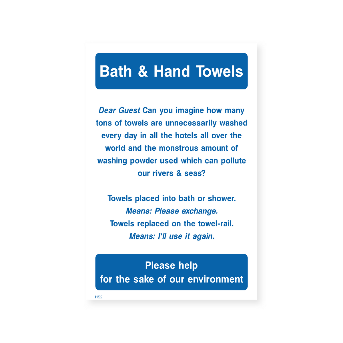 Bath and Hand Towels Sign – Safety Signs & Stickers