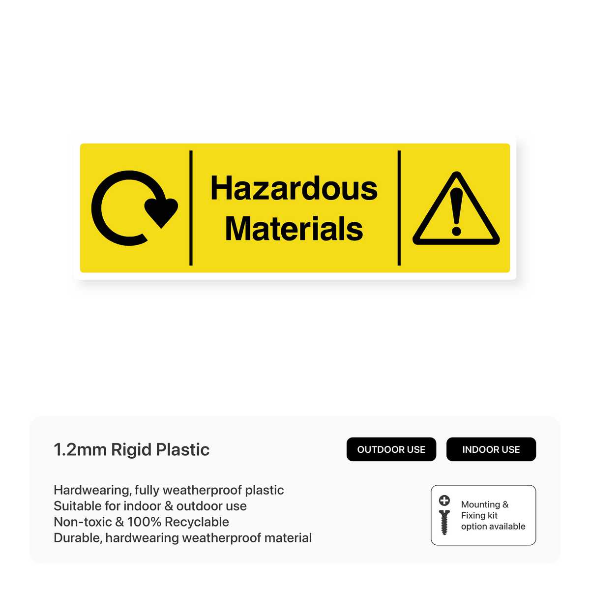 Hazardous Materials Recycling - Safety Sign – Safety Signs & Stickers
