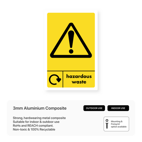 Hazardous Waste Recycling - Portrait Sign – Safety Signs & Stickers