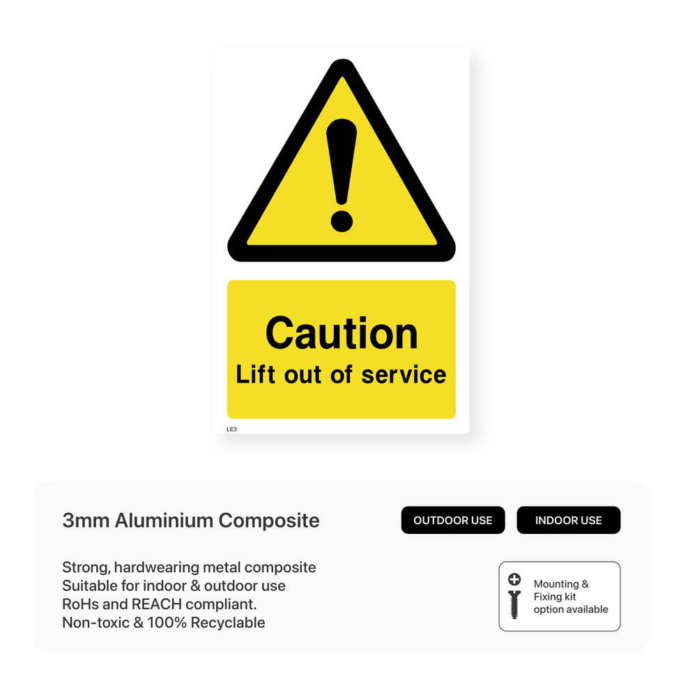 "Lift Out of Service" Sign – Safety Signs & Stickers