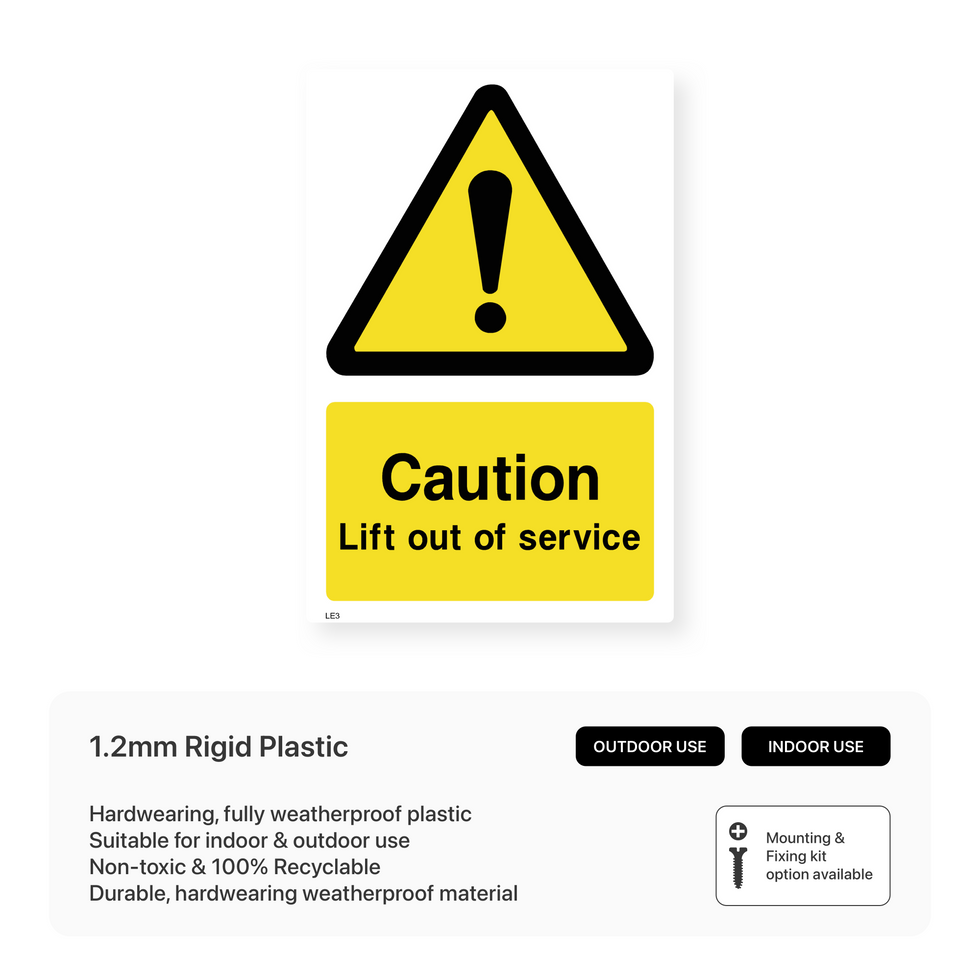 "Lift Out of Service" Sign – Safety Signs & Stickers