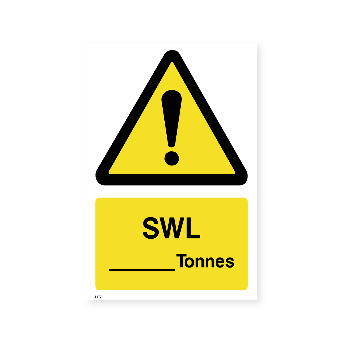 "SWL (Tonnes)" Sign – Safety Signs & Stickers