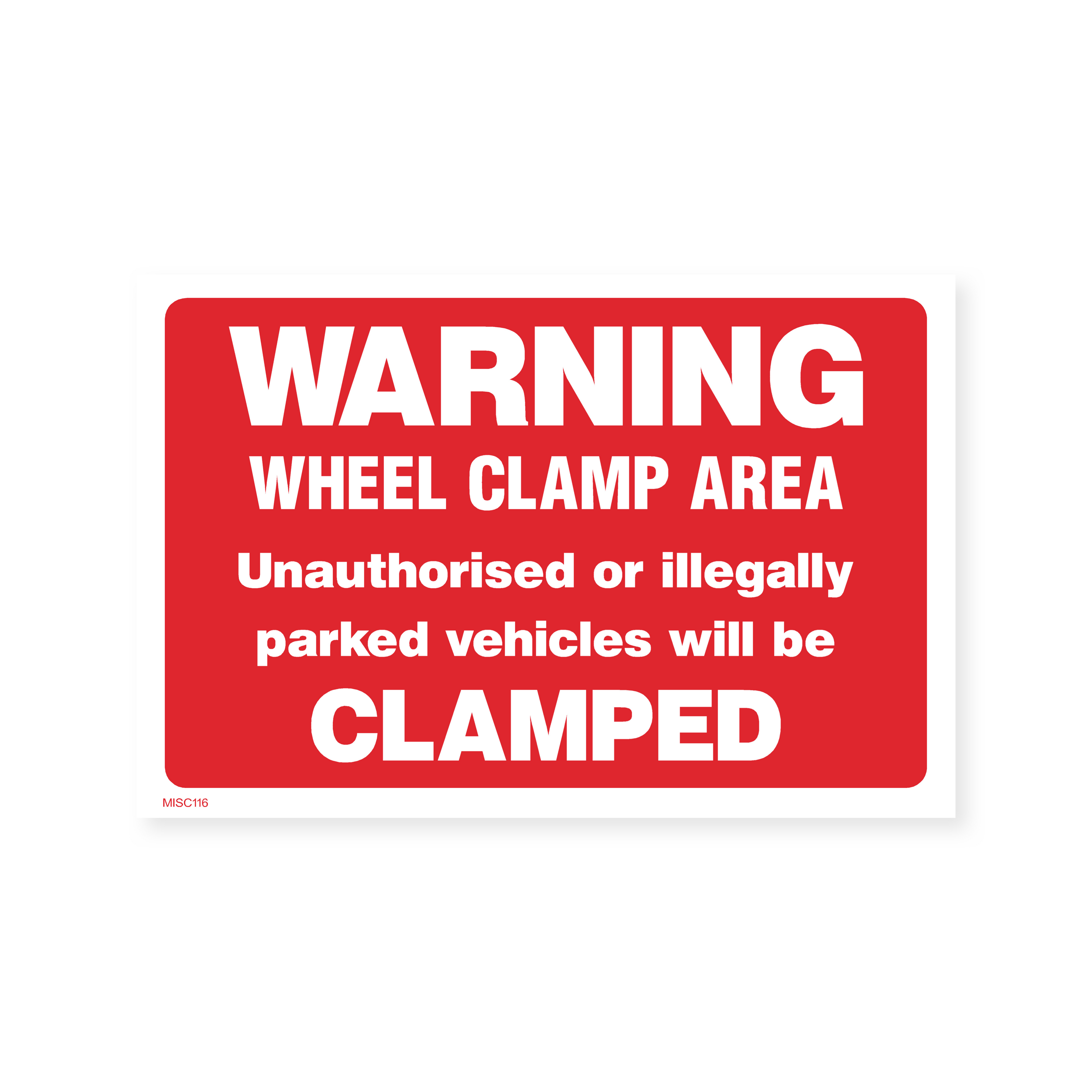 Wheel Clamp Area Warning Sign – Safety Signs & Stickers