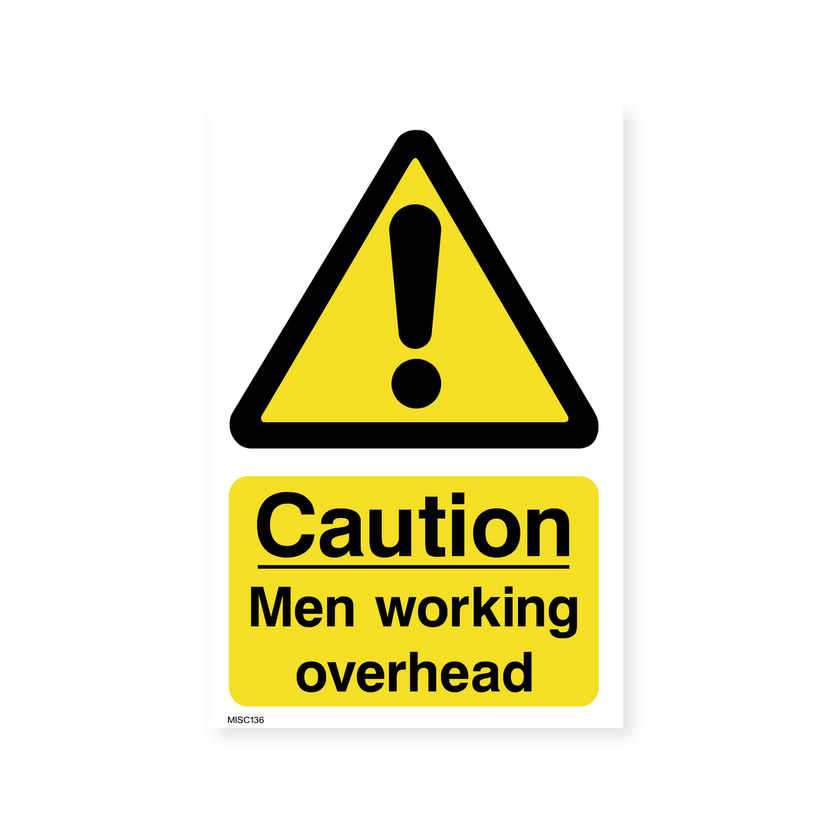 Caution Men Working Overhead Sign – Safety Signs & Stickers