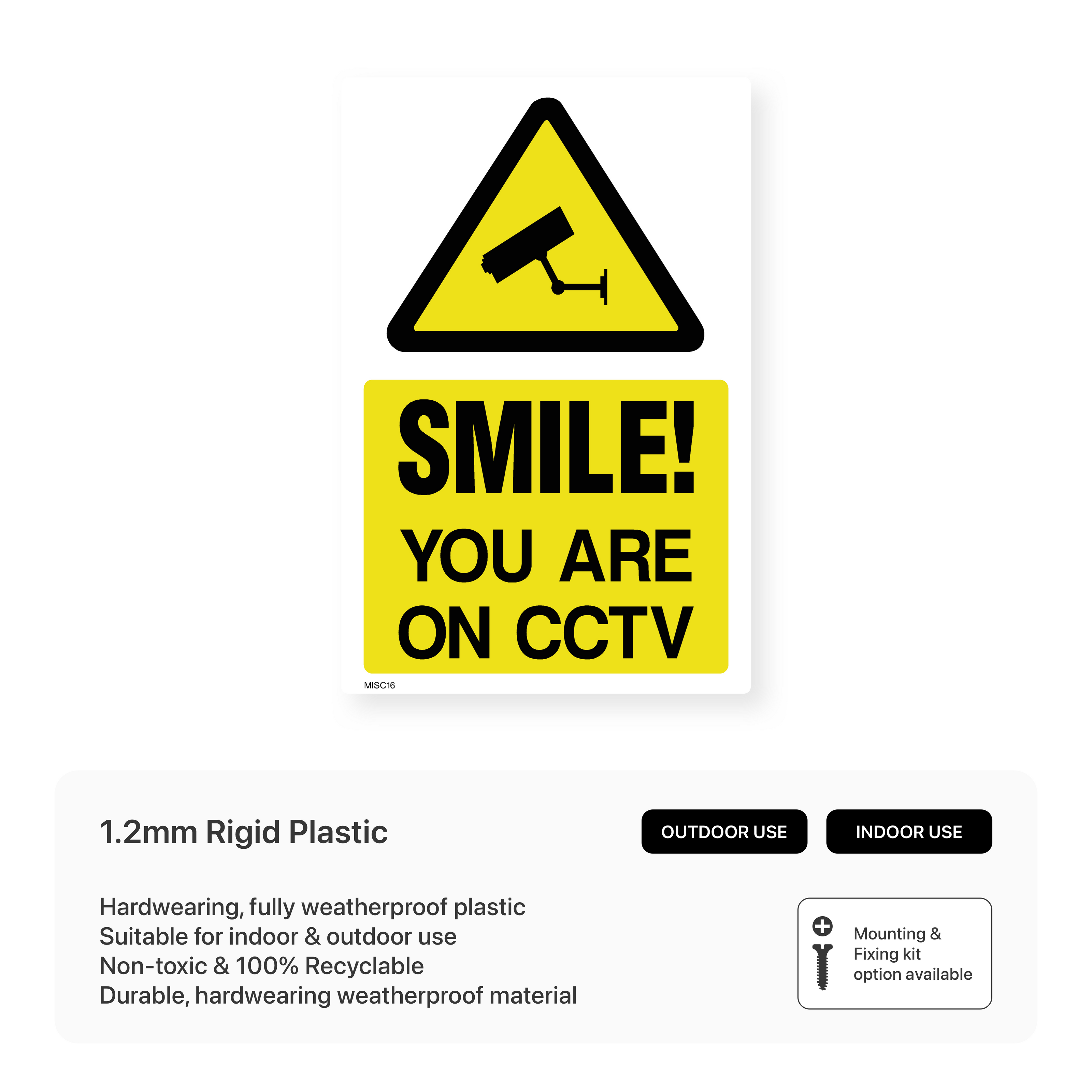 Smile You're on CCTV Sign – Safety Signs & Stickers